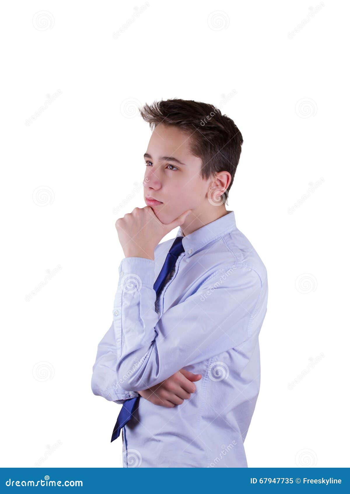 Thinking Guy. Isolated on White. Stock Image - Image of isolated ...