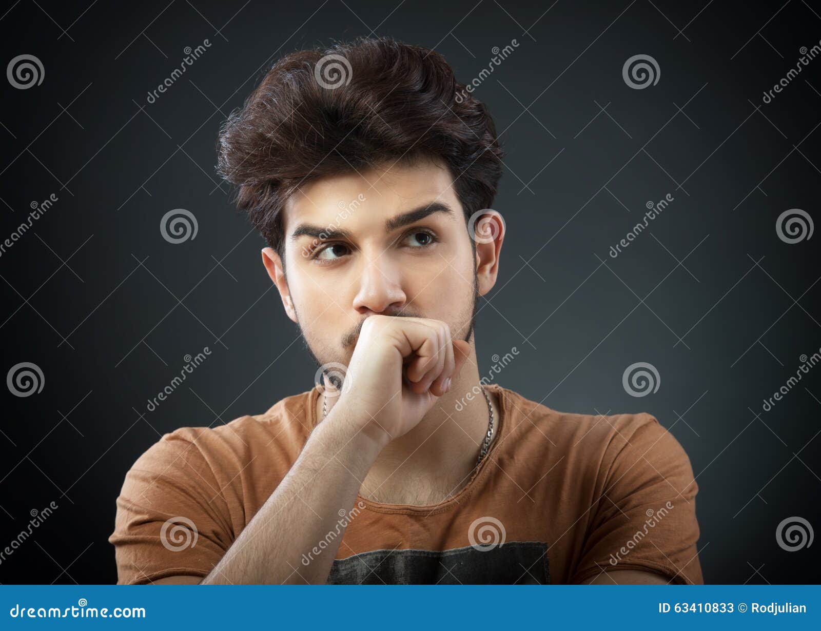 Thinking guy stock image. Image of idea, handsome, answer - 63410833