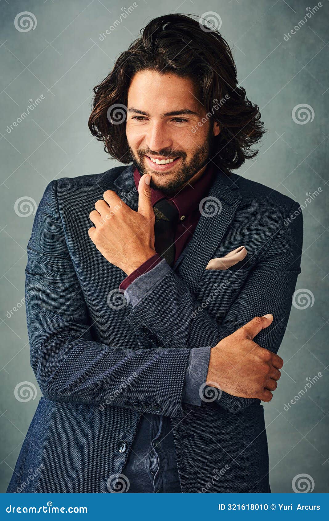 Thinking, Happy and Business Man with Idea, Planning Future or Salesman ...