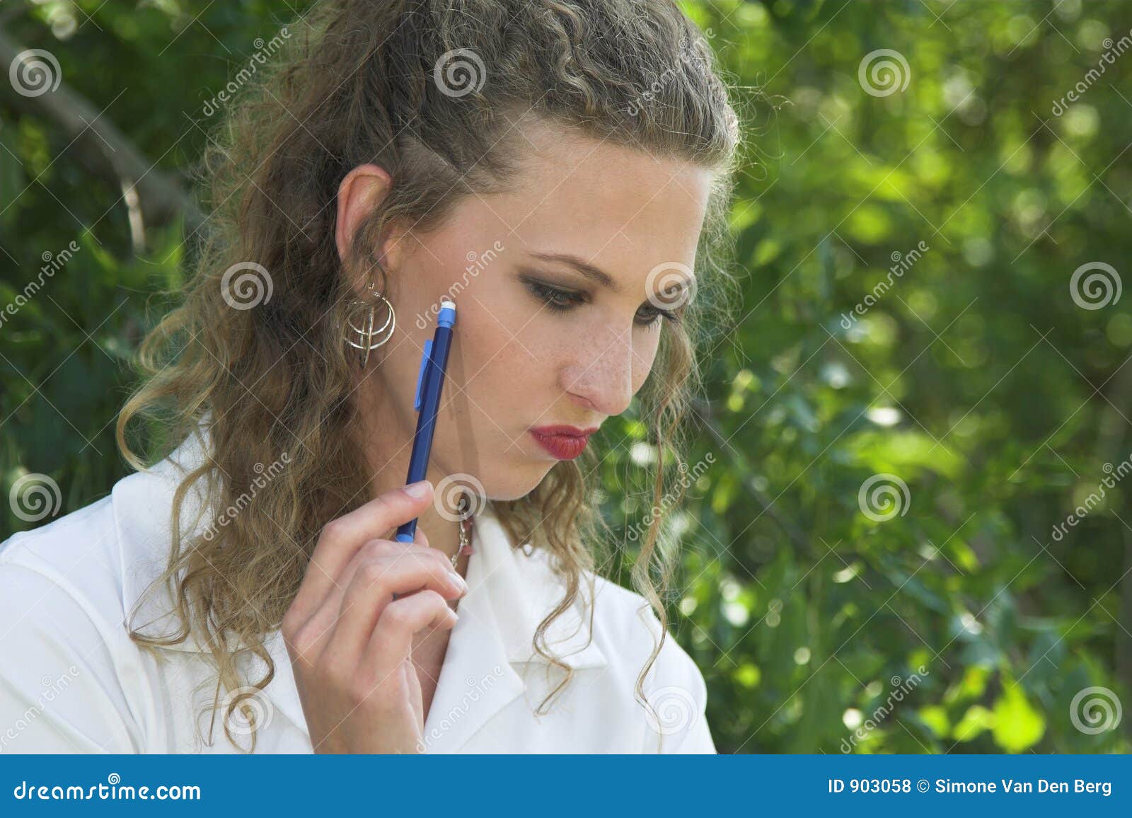 Thinking hard stock photo. Image of pretty, problem, bench - 903058