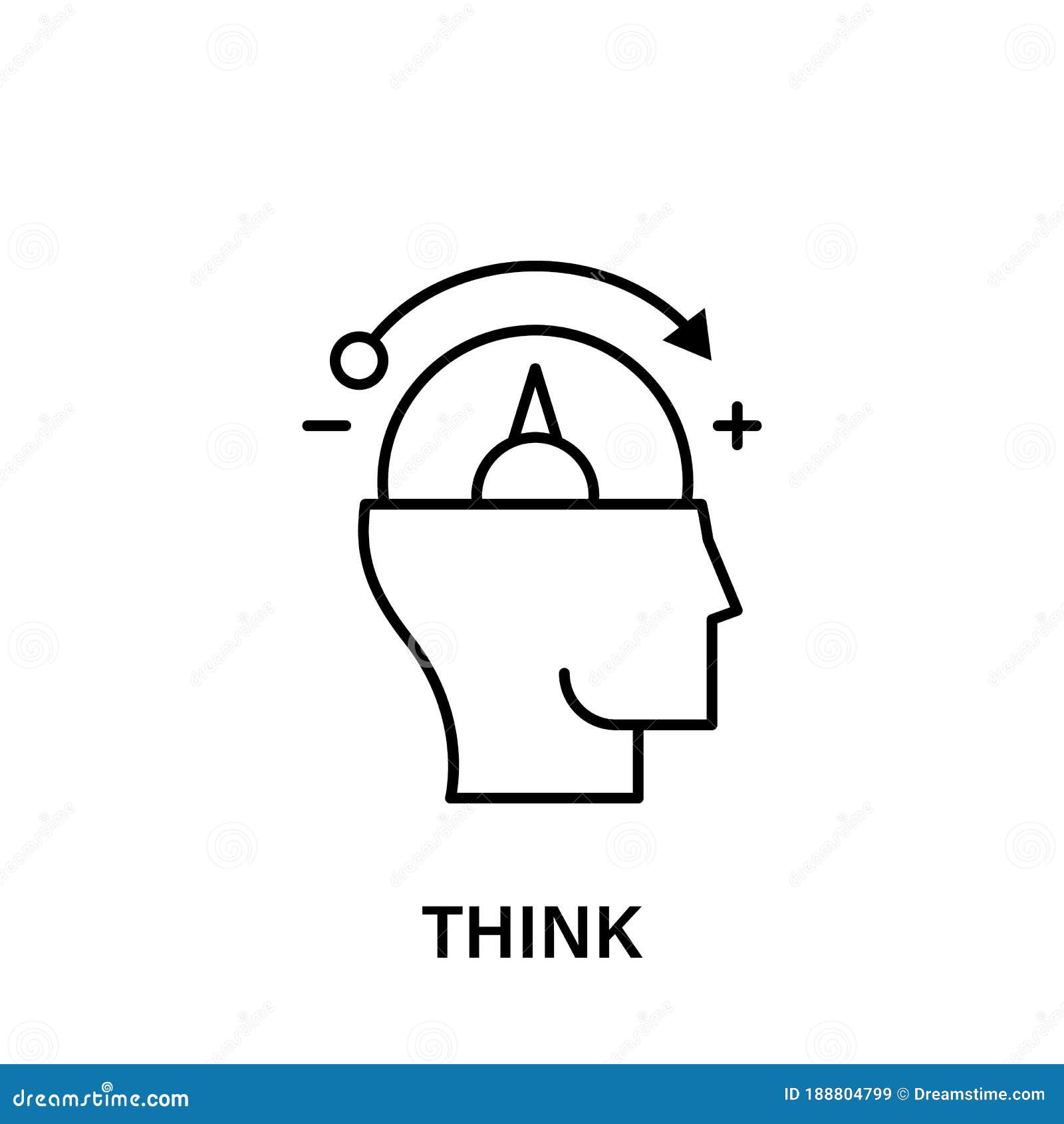 Man Head With Up Arrow Line And Solid Icon, Psychology Concept. Vector ...