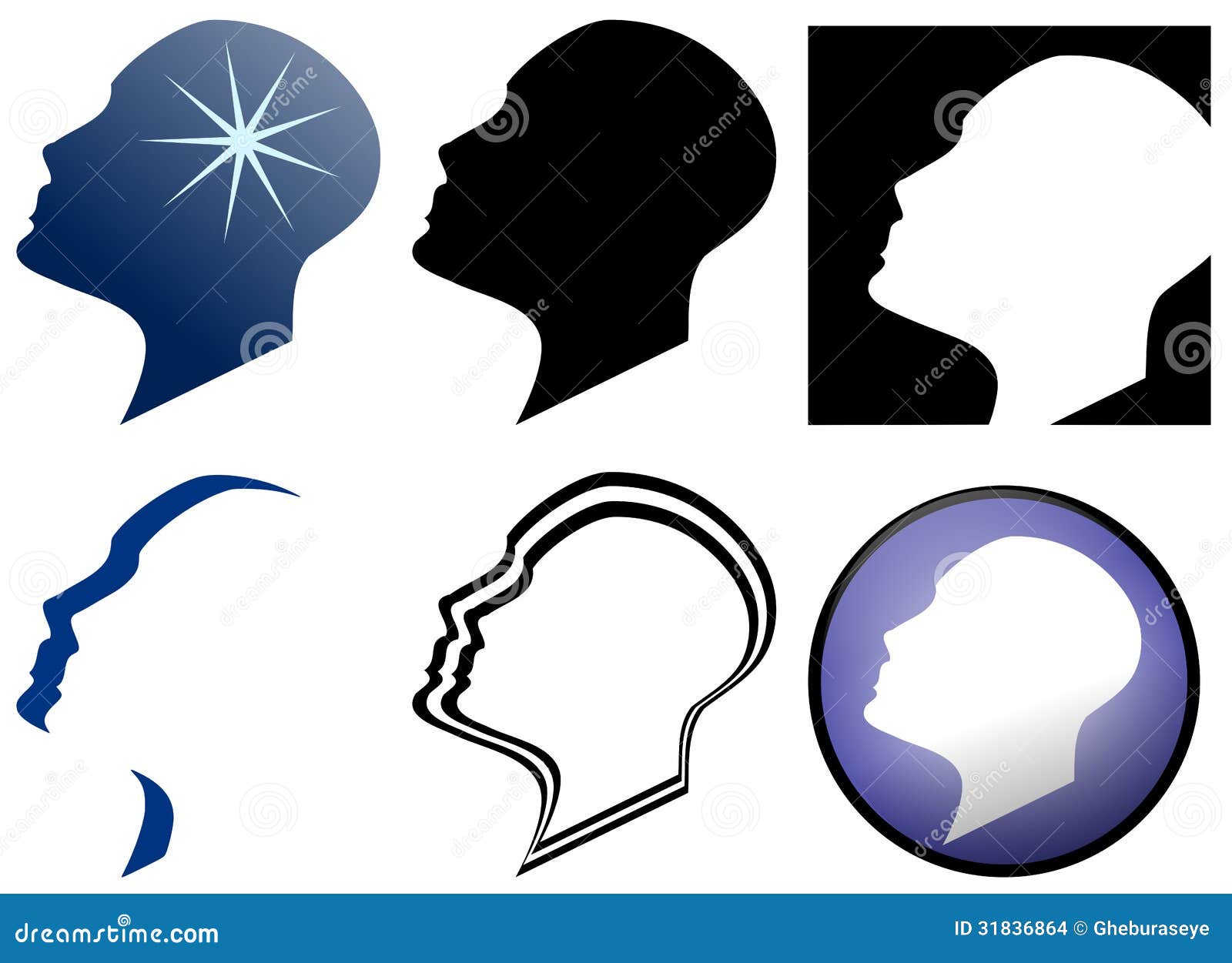 Thinking head stock illustration. Illustration of creative - 31836864