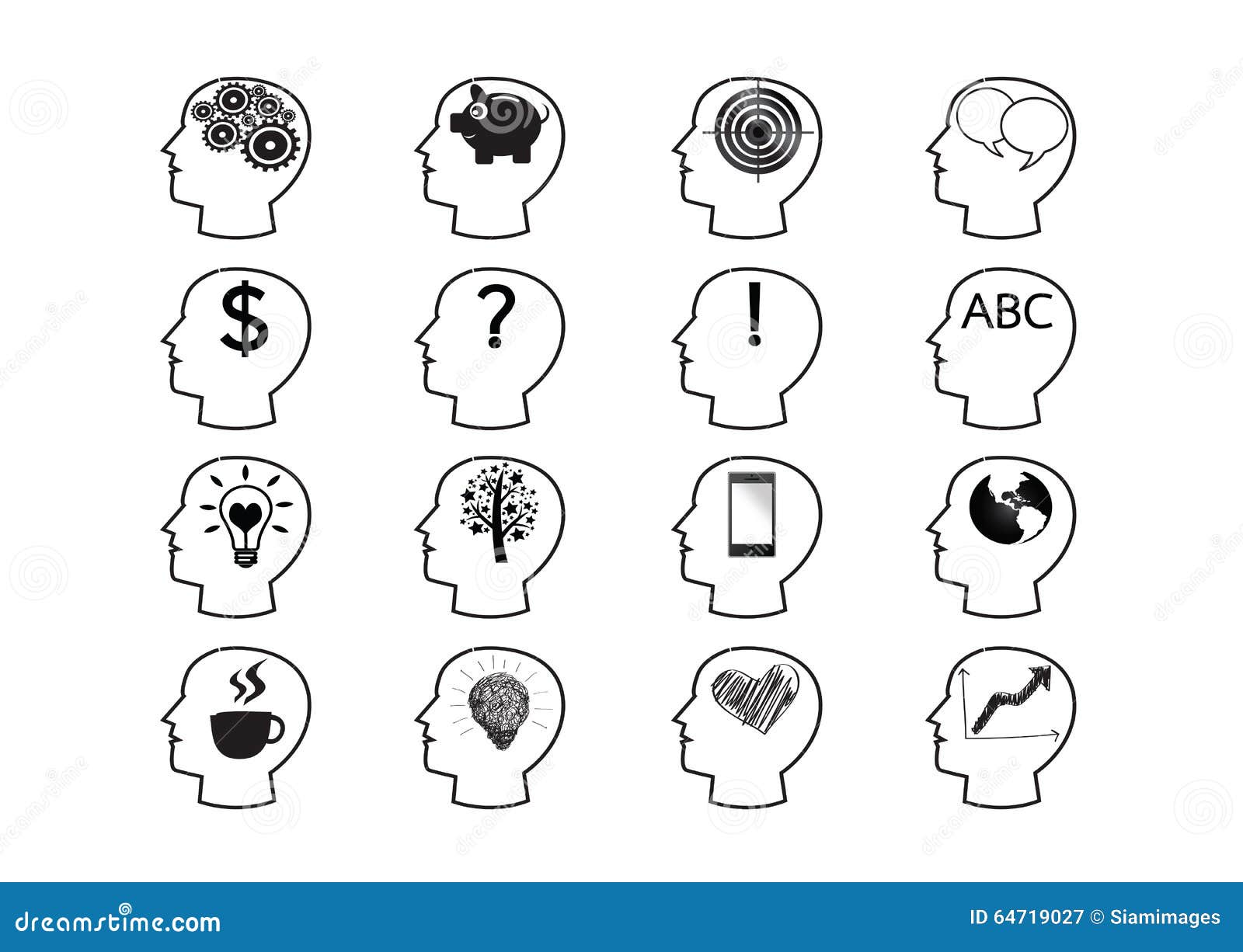 Thinking Head Question Diagram For Root Cause Analysis Cartoon Vector ...