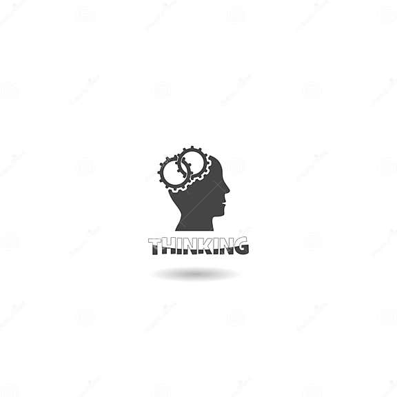 Thinking Head Icon with Shadow Stock Vector - Illustration of head, idea: 274496899