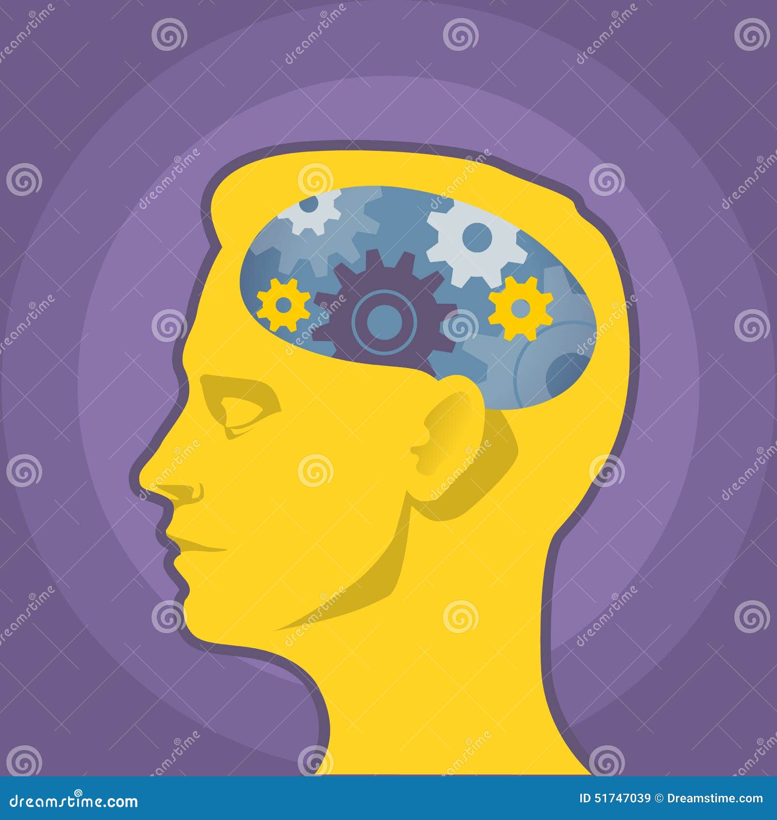 Thinking head illustration stock vector. Illustration of logical - 51747039