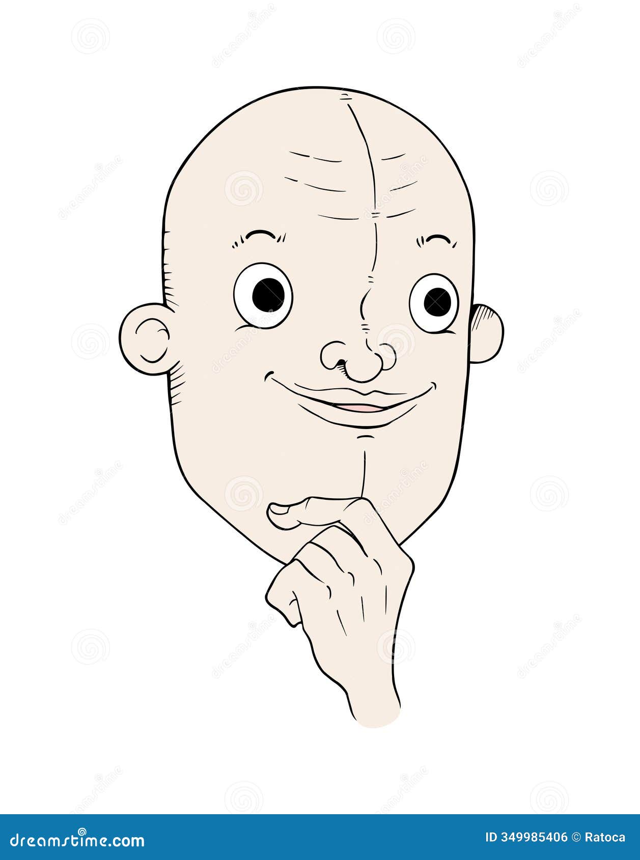 Thinking head man draw stock illustration. Illustration of paying ...
