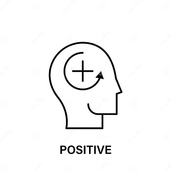 Thinking, Head, Plus, Circle, Positive Icon. Element of Human Positive ...