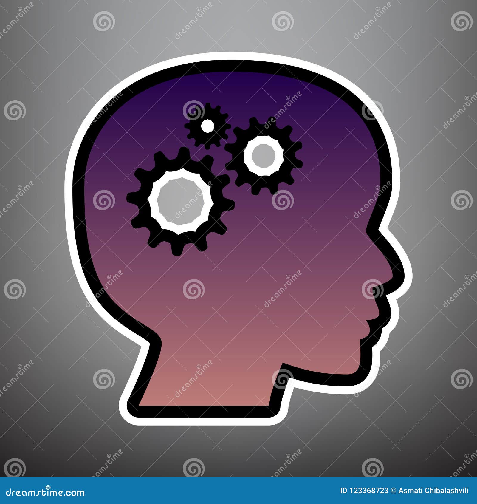 Thinking head sign. Vector stock vector. Illustration of industrial ...