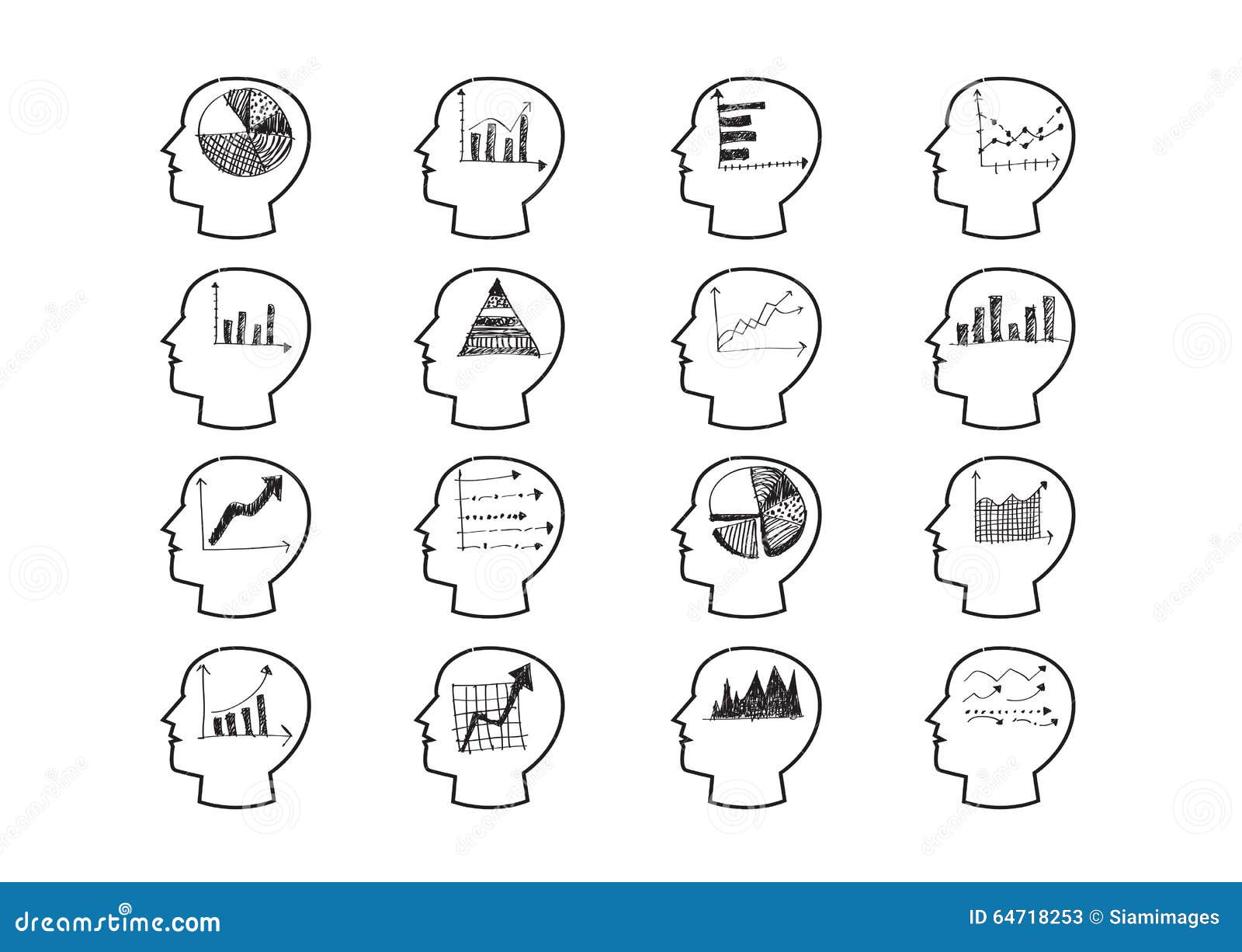 Chart Icons Of Visual Ways To Represent Data, Numbers And Information ...