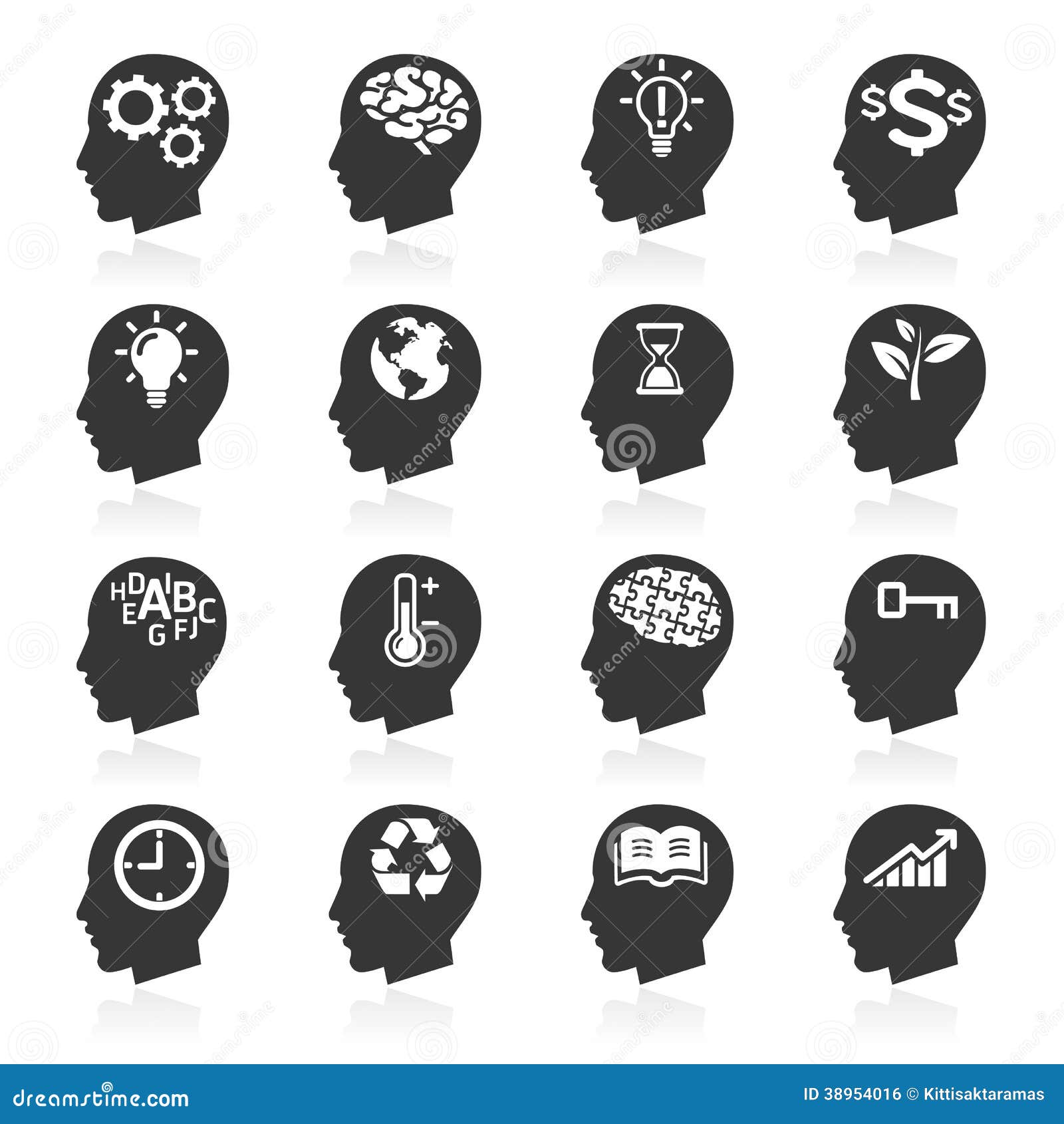 Thinking Heads Vector Set | CartoonDealer.com #54424218