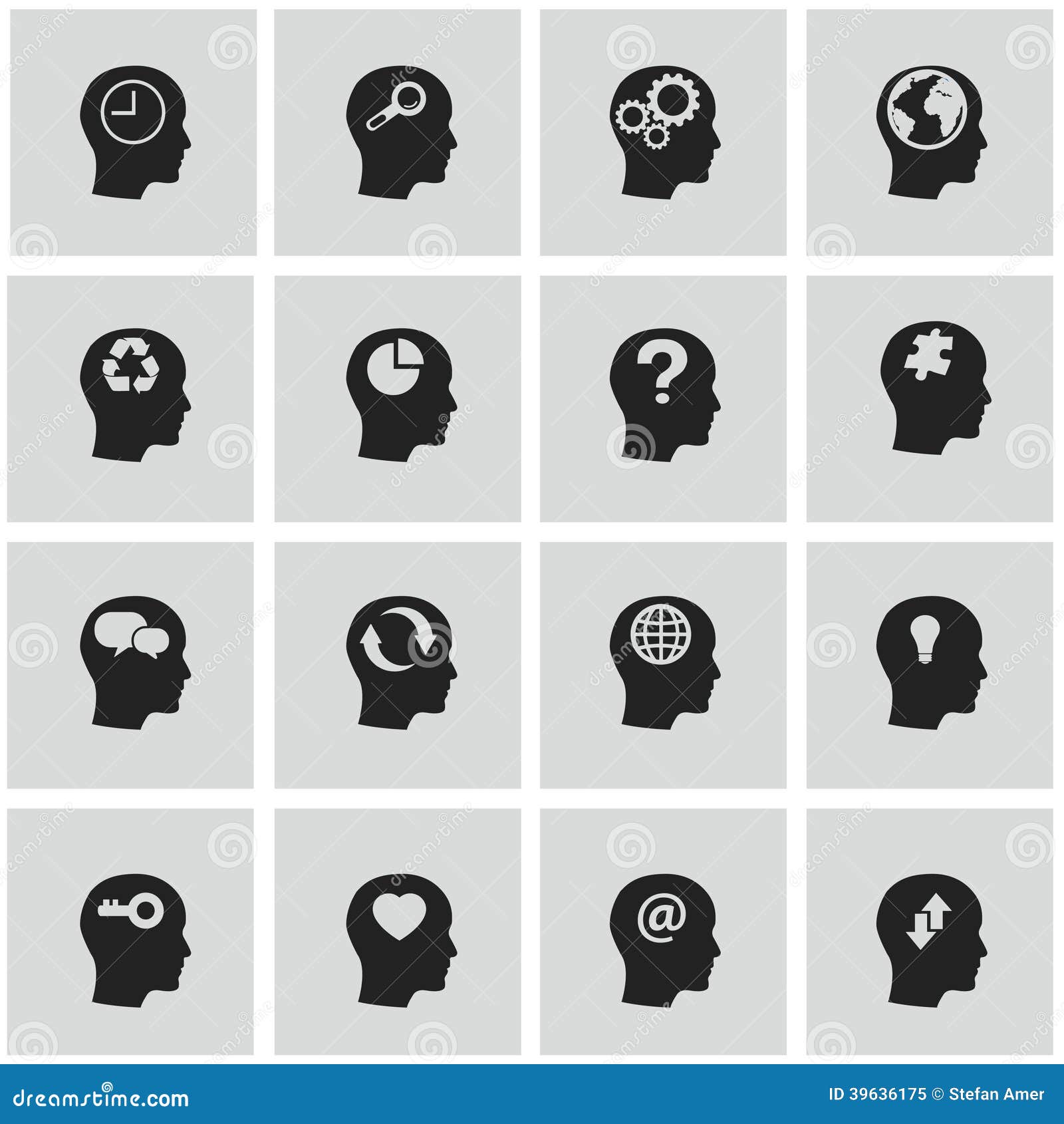 Thinking Heads Vector Set | CartoonDealer.com #54424218