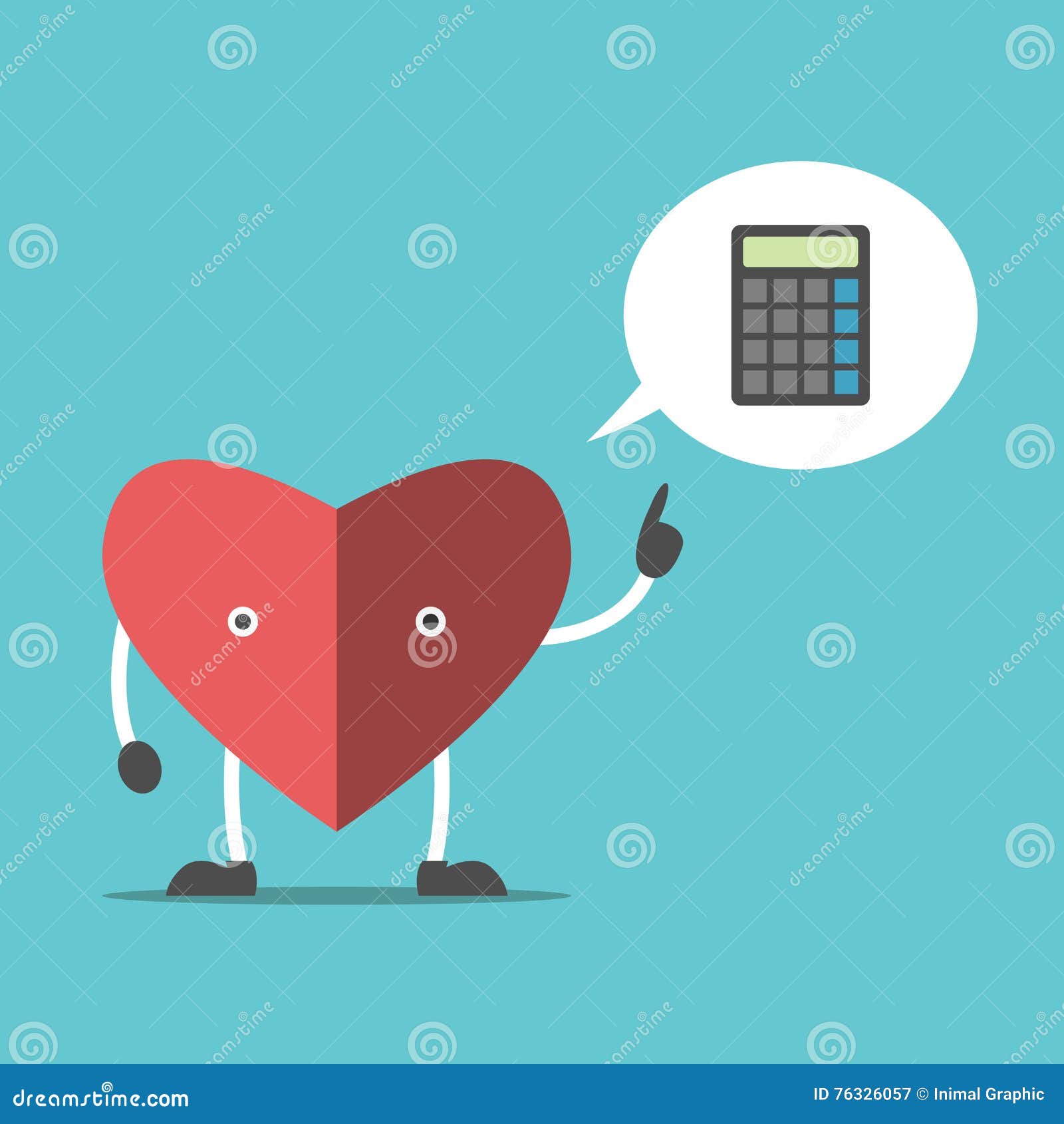 Thinking Heart with Calculator Stock Vector - Illustration of feeling ...