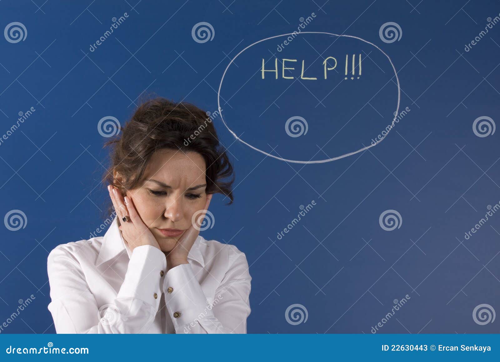 Thinking for help stock image. Image of background, girl - 22630443