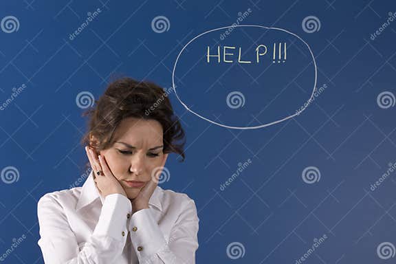 Thinking for help stock image. Image of background, girl - 22630443