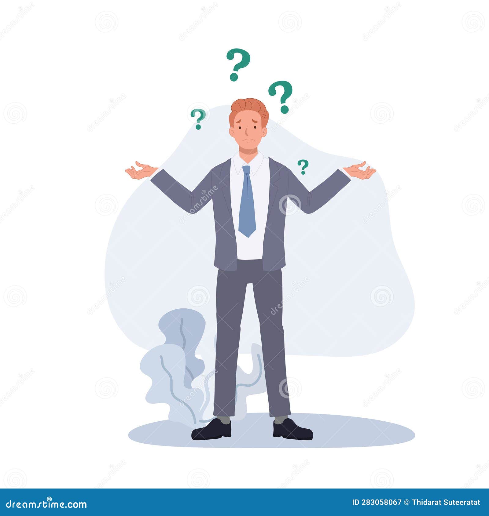 Confused Businesspeople Office Workers Studying Financial Graphs ...