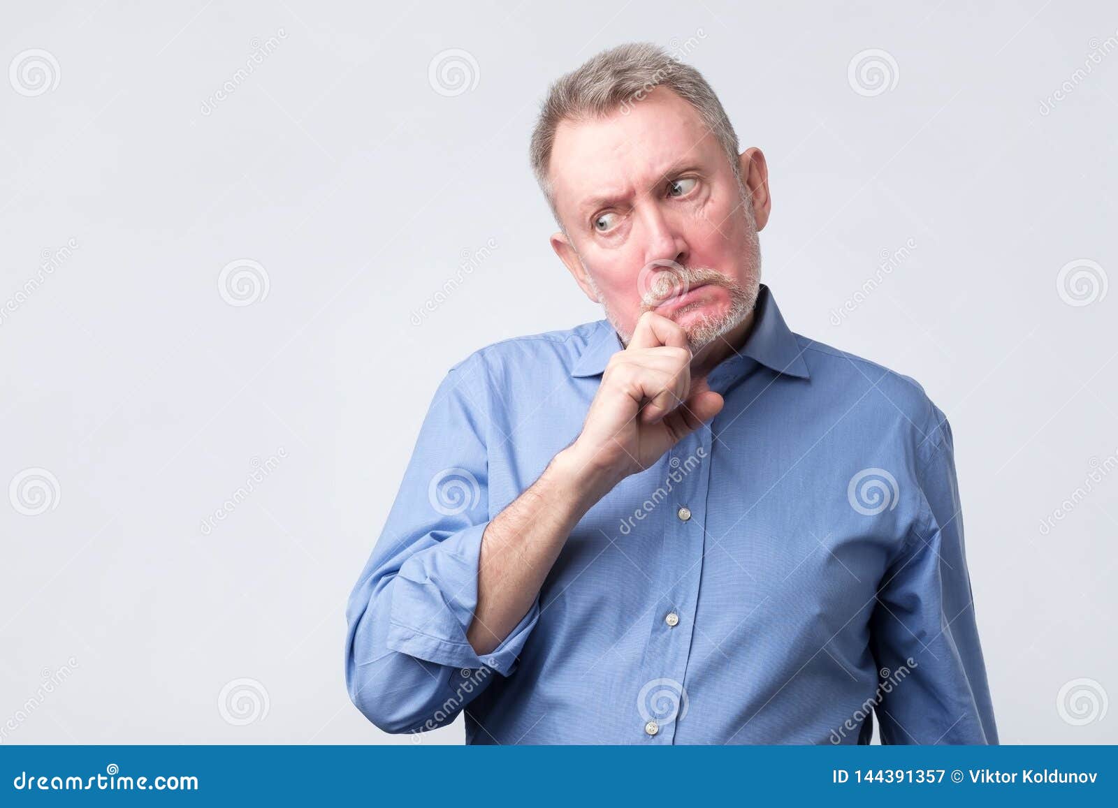 An Thinking about His Problems, Expressing Some Doubts Stock Image ...