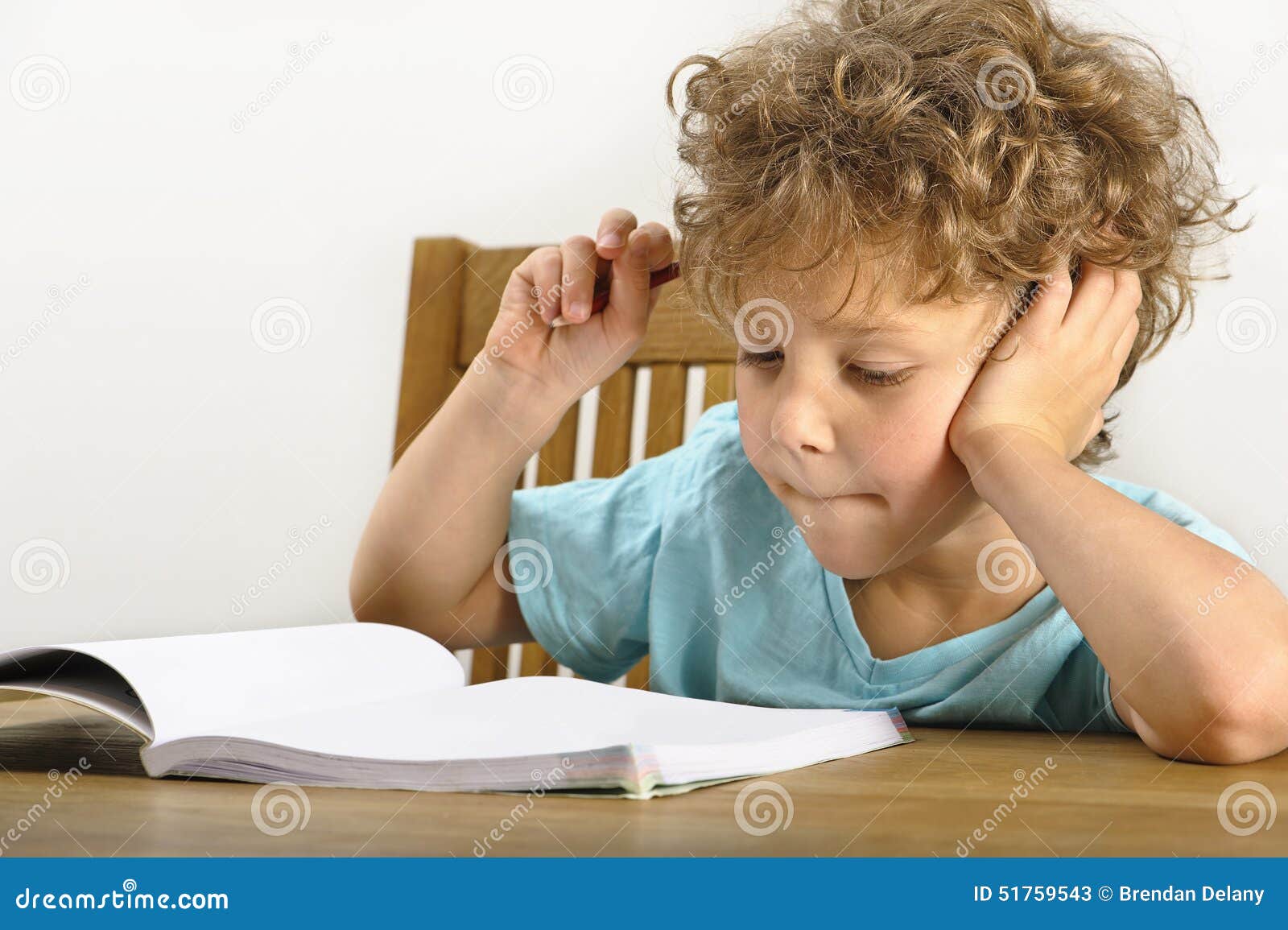 Thinking about homework stock image. Image of conscientious - 51759543