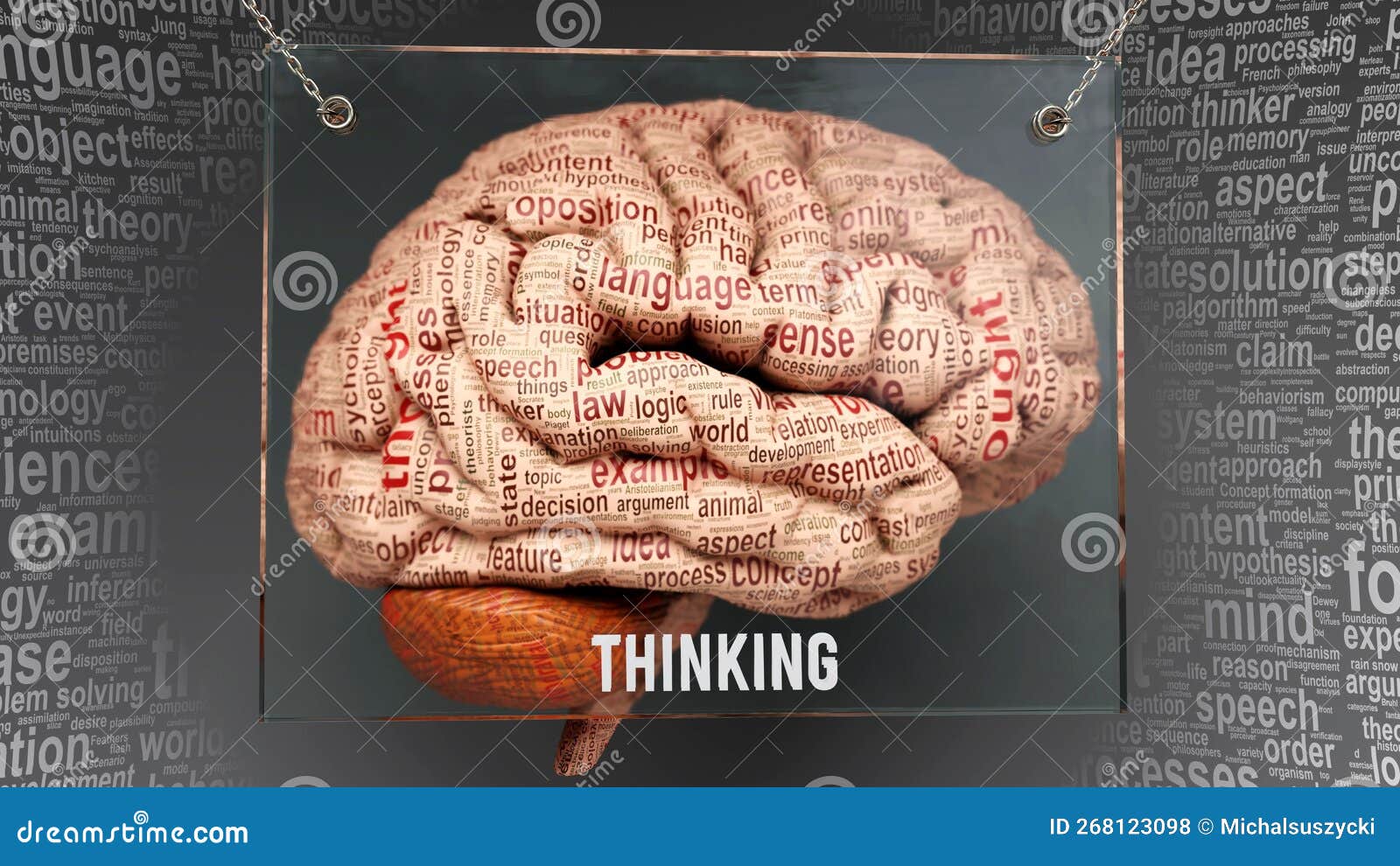 Thinking in human brain stock photo. Image of cloud - 268123098