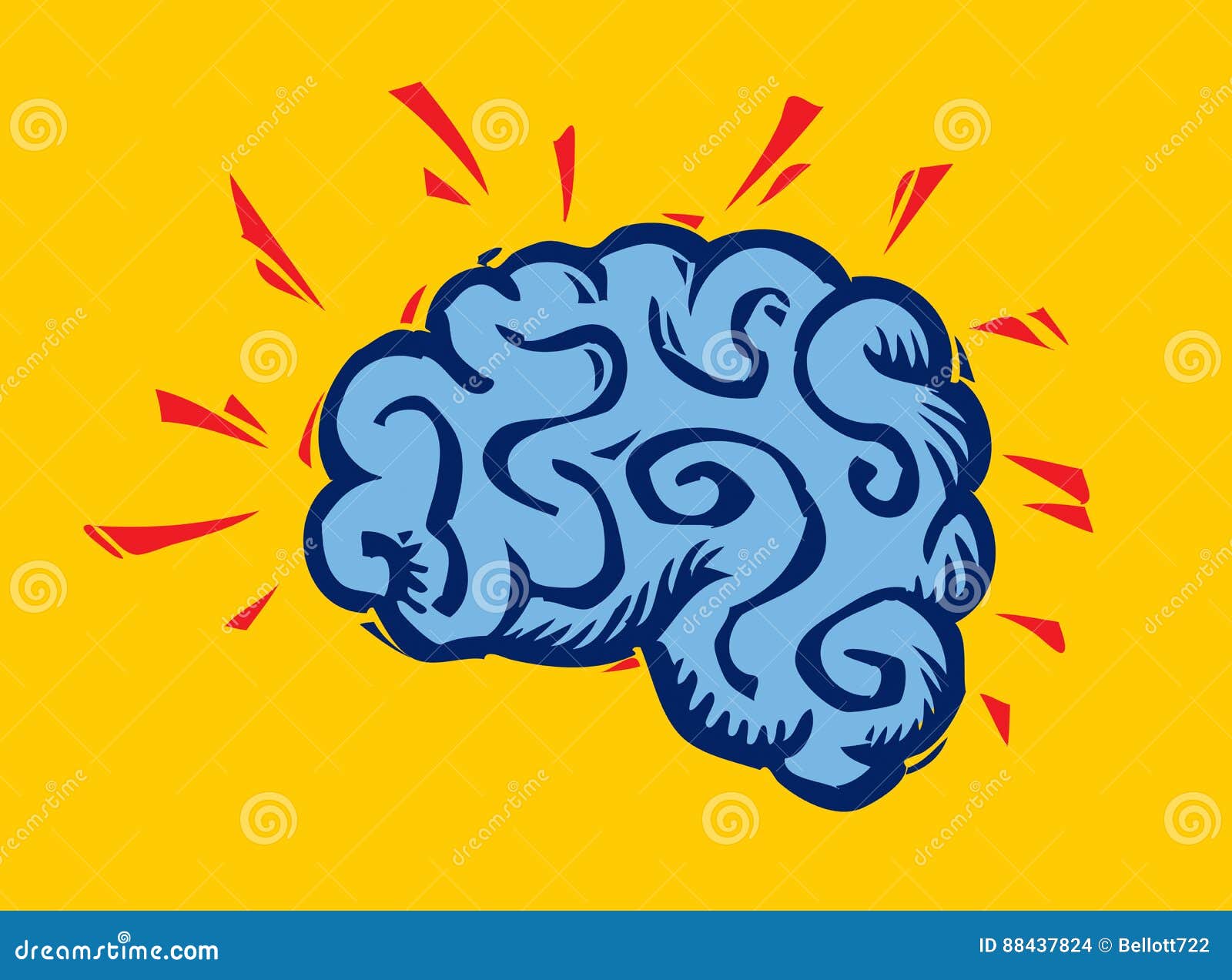 Thinking human brain stock illustration. Illustration of thinking ...
