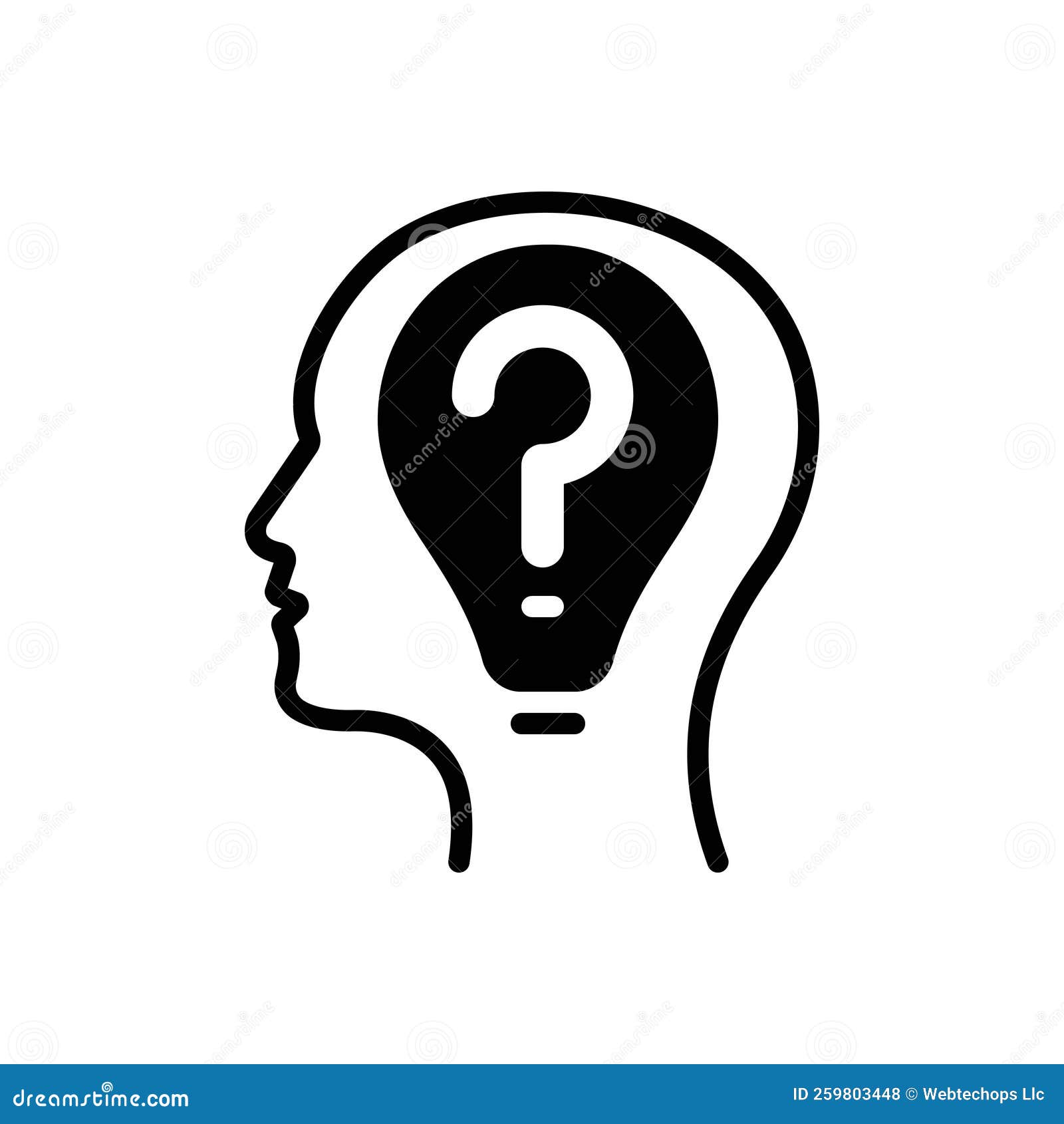 Black Solid Icon for Thinking, Brooding and Musing Stock Illustration ...