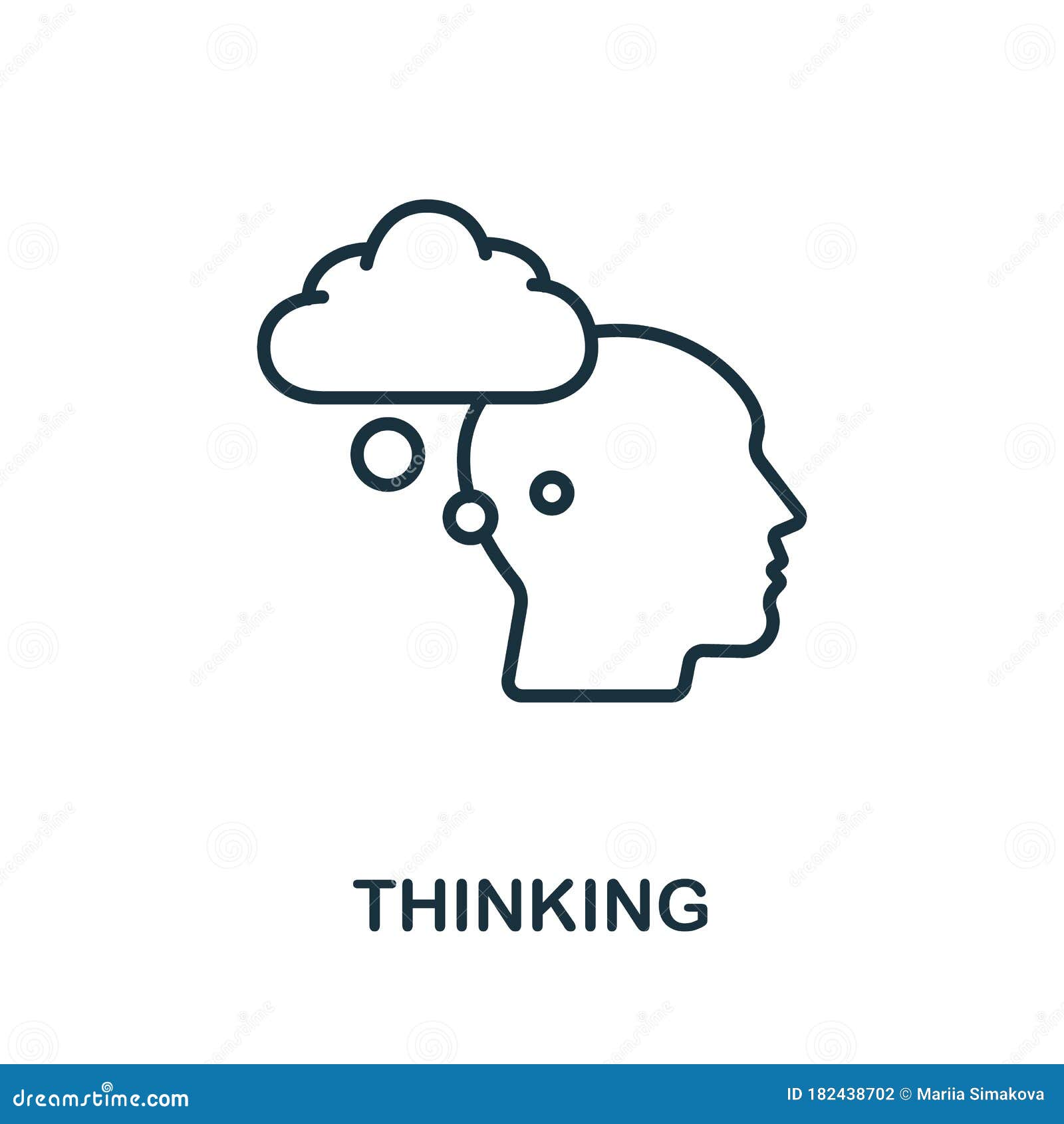 Thinking Icon from Business Training Collection. Simple Line Thinking ...