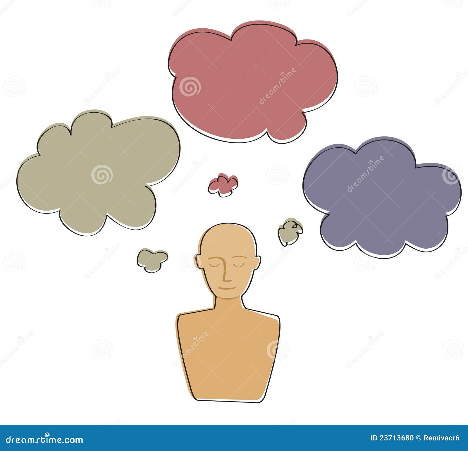 Thinking icon cartoon stock illustration. Illustration of dreams - 23713680