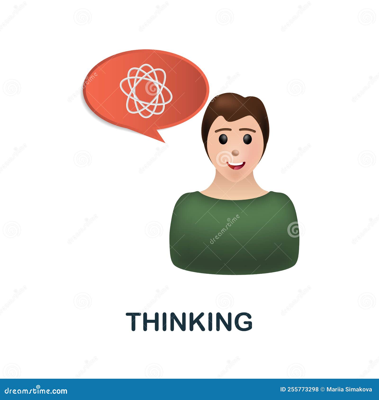 Thinking Icon. 3d Illustration from Business Training Collection ...