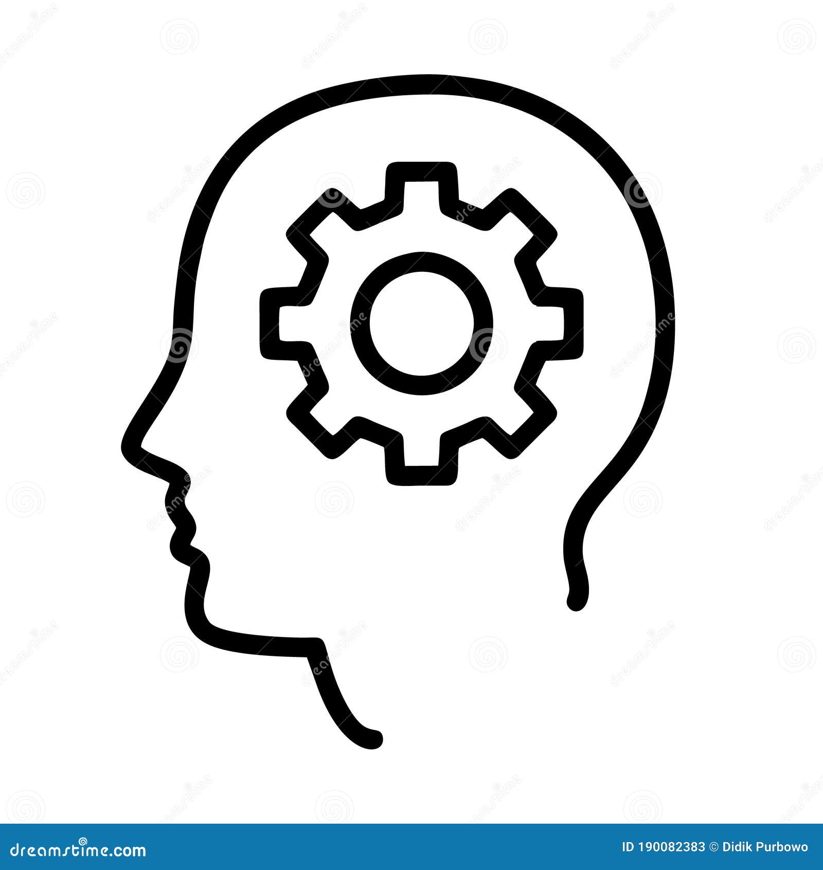 Thinking Icon Isolated on White Background from Human Mind Collection ...