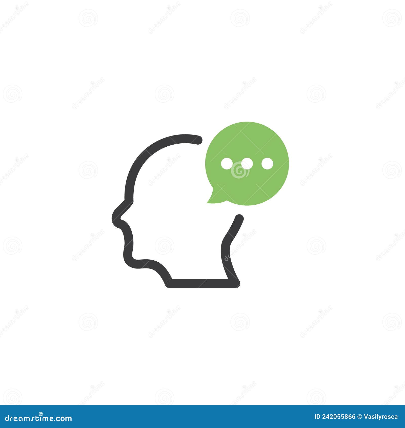 Thinking Icon Man Bubble Idea. Vector Person Think Symbol Customer ...