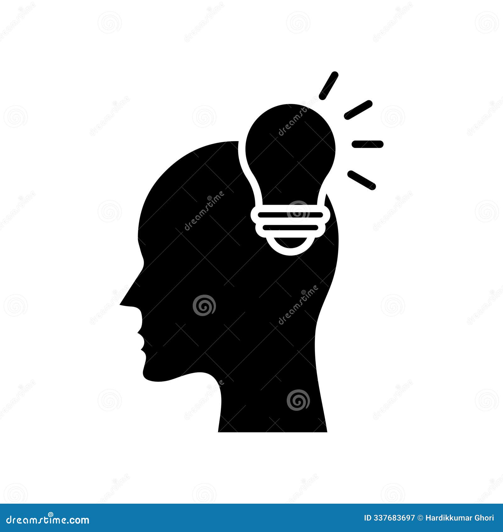 Thinking Icon Set. Mind or Head Pictogram. Human Knowledge Memory Sign ...