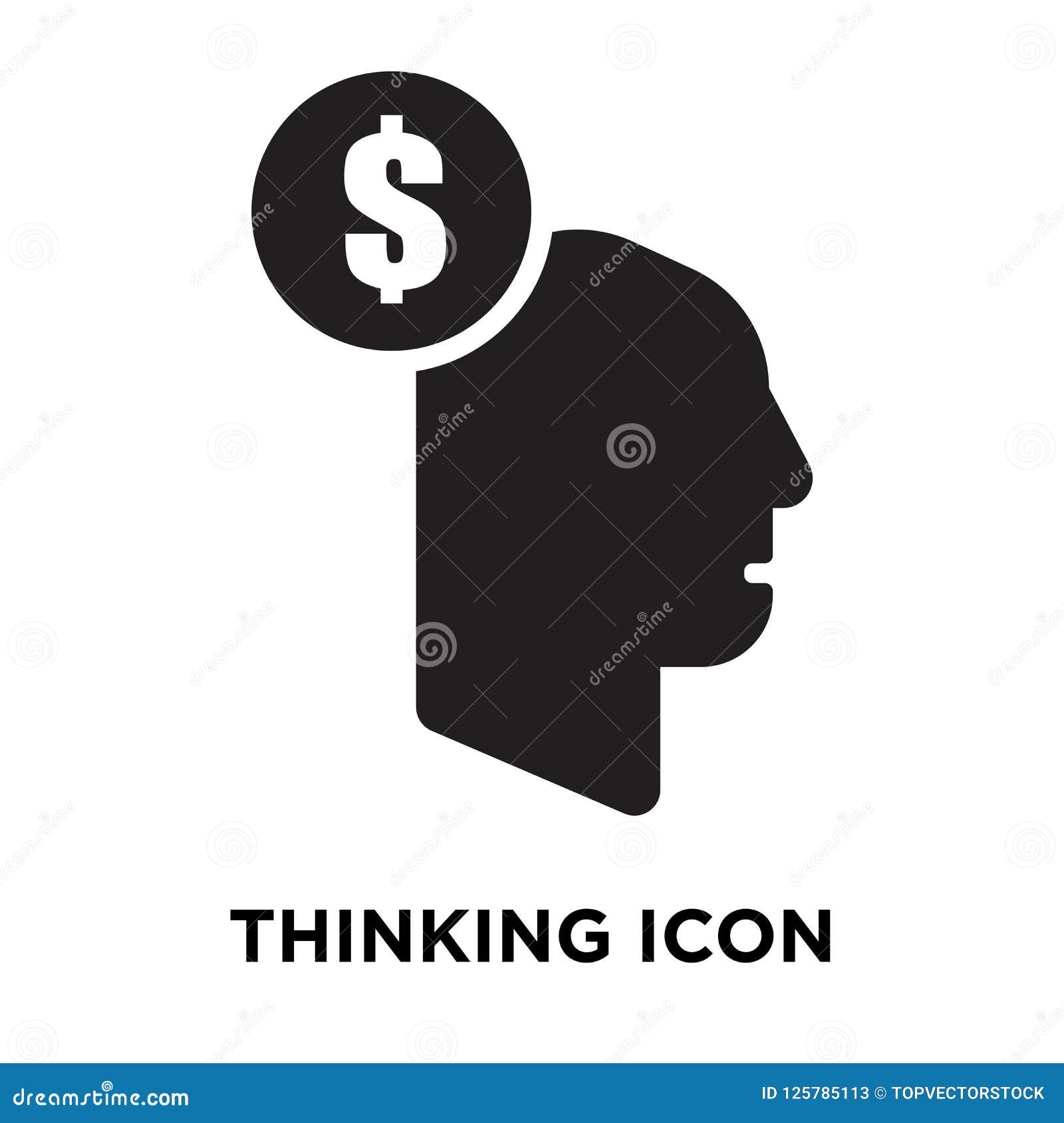 Thinking Icon Vector Isolated on White Background, Logo Concept Stock ...