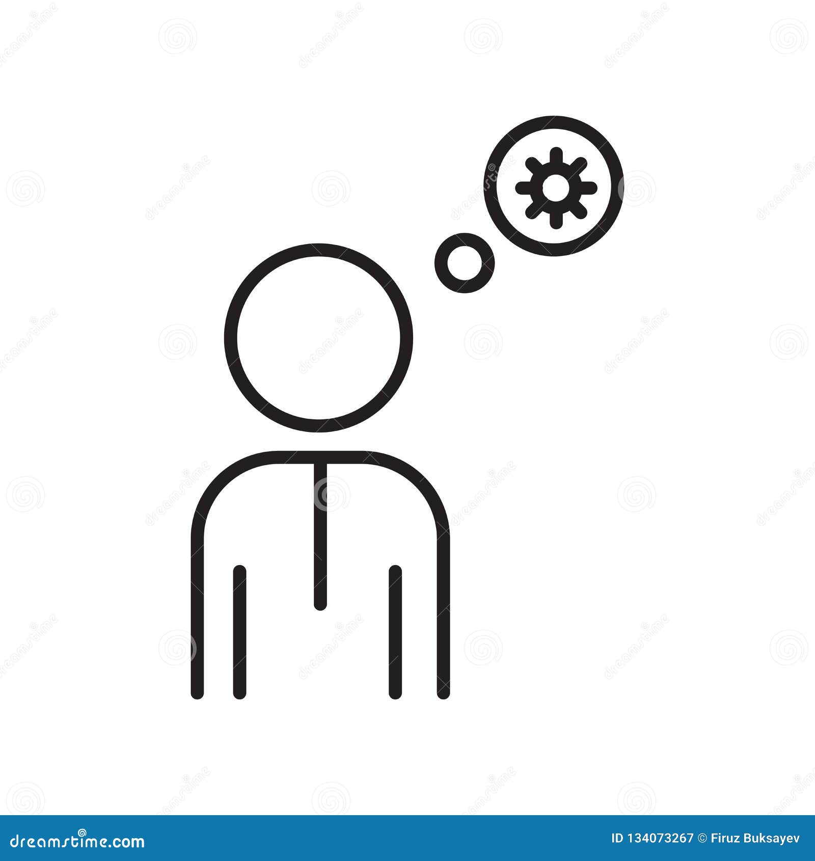 Thinking Icon Vector Isolated on White Background, Thinking Sign , Sign ...