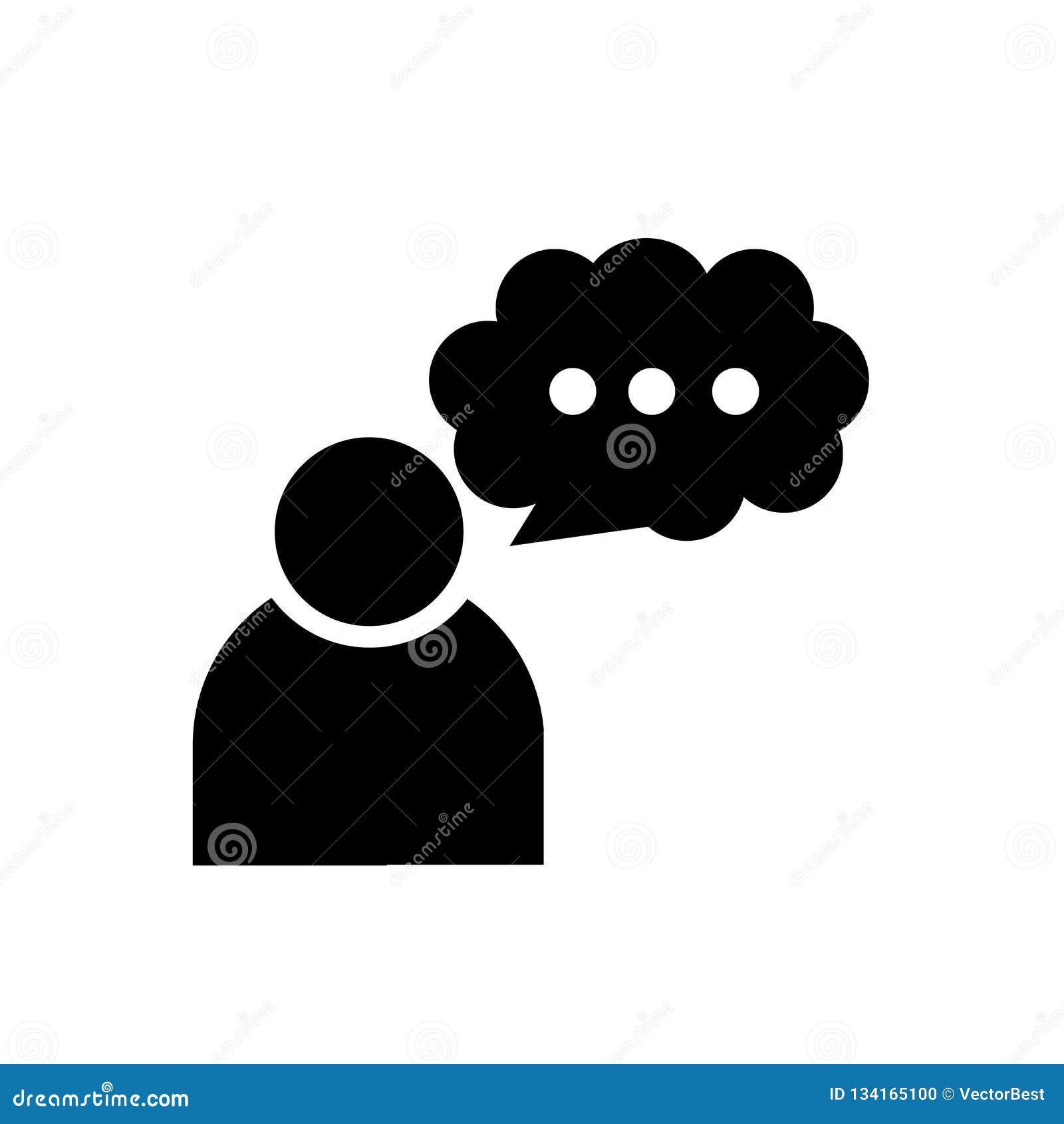 Thinking Icon Vector Sign and Symbol Isolated on White Background ...