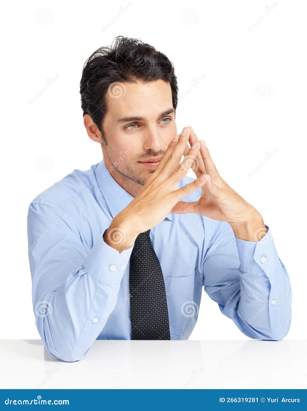 Thinking, Idea and Businessman in Studio Contemplating, Brainstorming ...