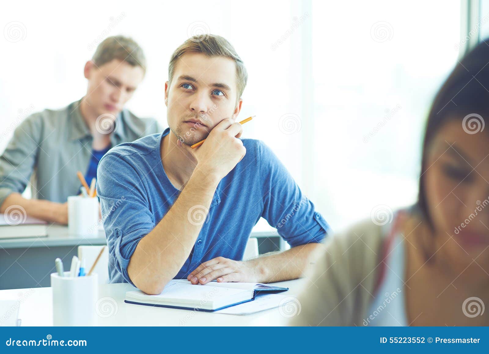 Thinking of idea stock photo. Image of education, student - 55223552