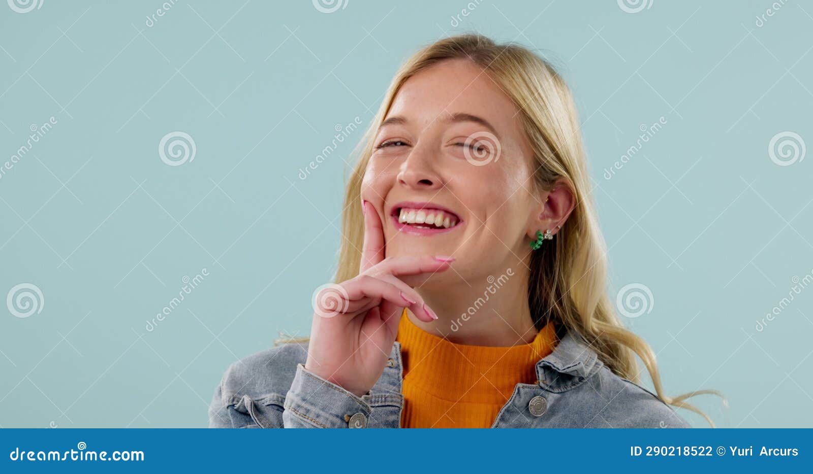 Thinking, Idea and Happy Woman in Studio with Plan, Solution or Choice ...