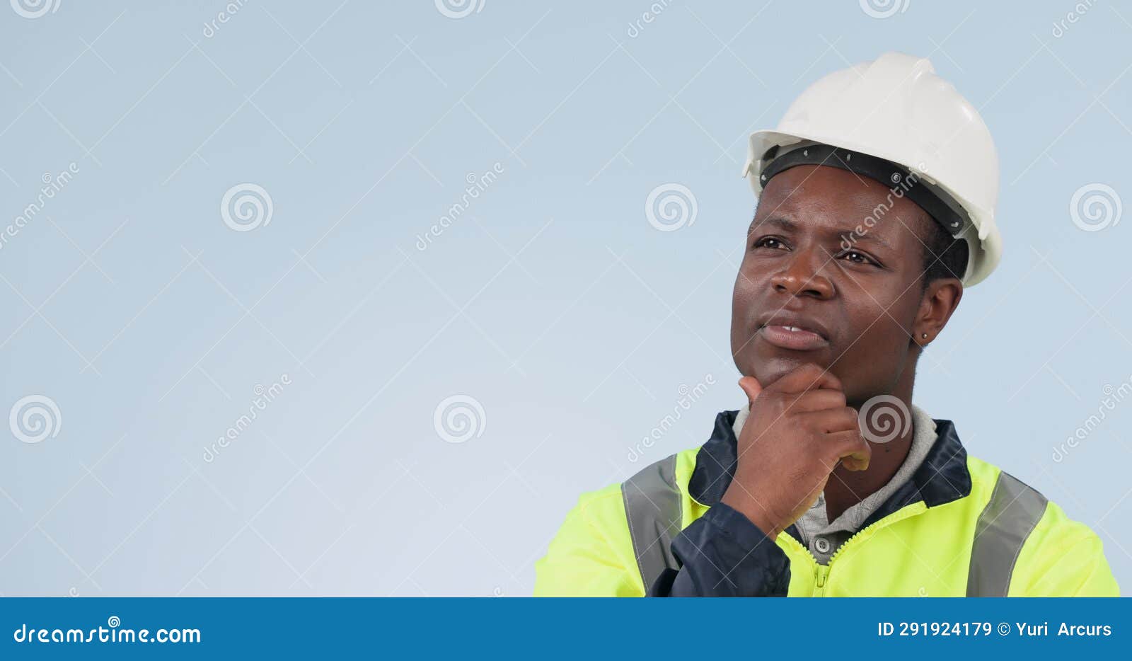 Thinking, Idea and Man Engineer with Mockup Space for Decision or ...