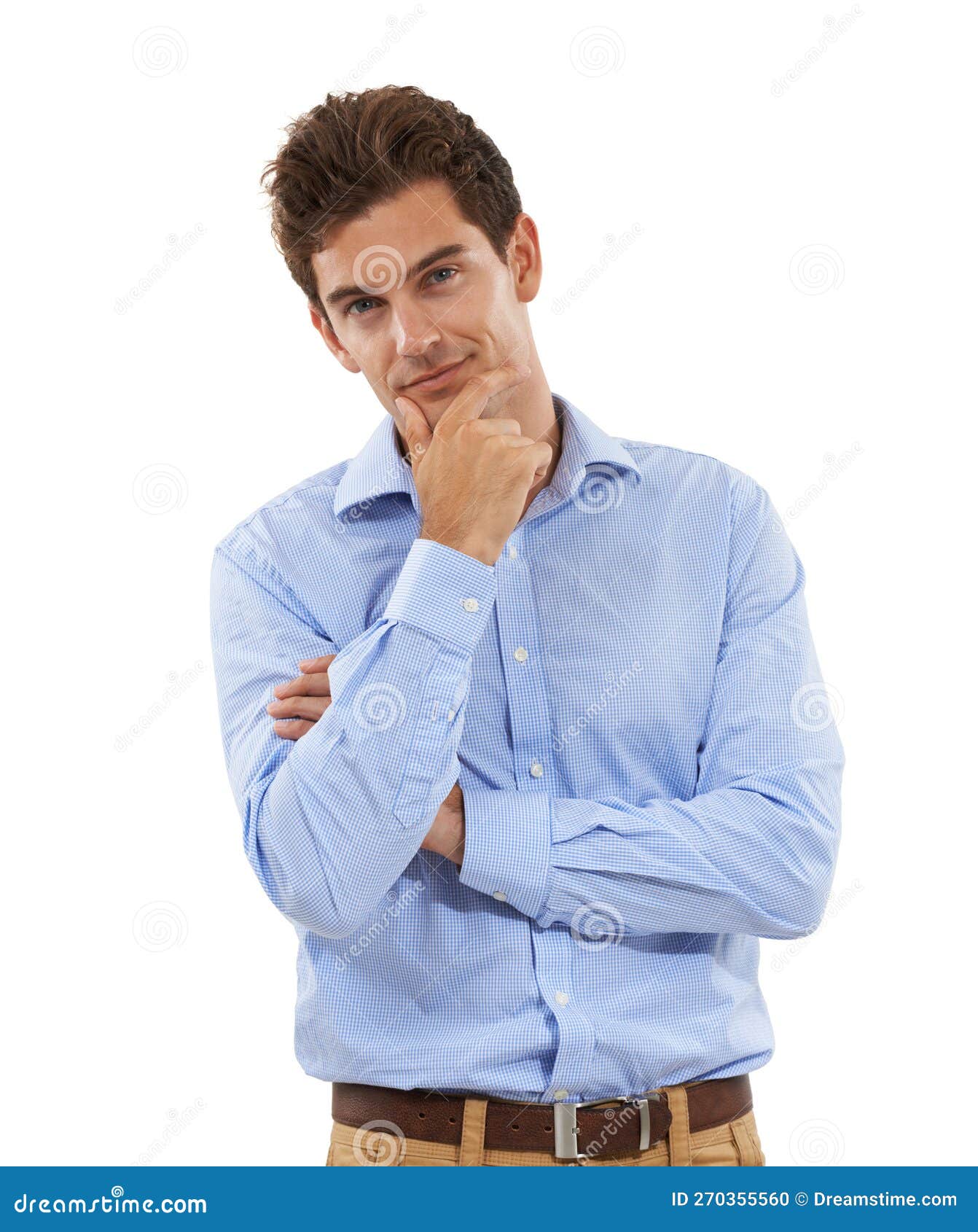 Thinking, Idea and Portrait of a Businessman in a Studio with a Pensive ...