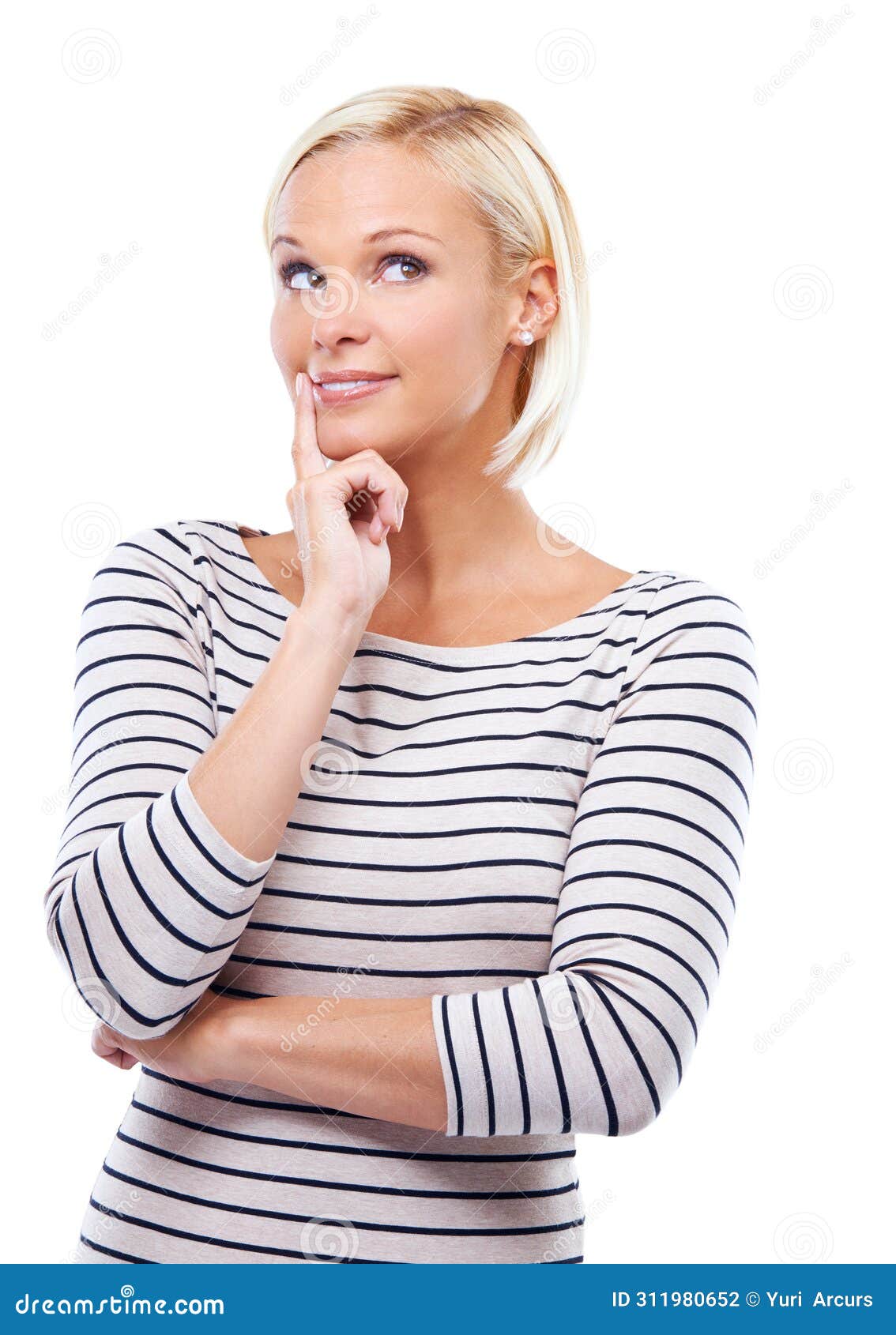 Thinking, Idea and Woman in Studio for Decision, Brainstorming or ...