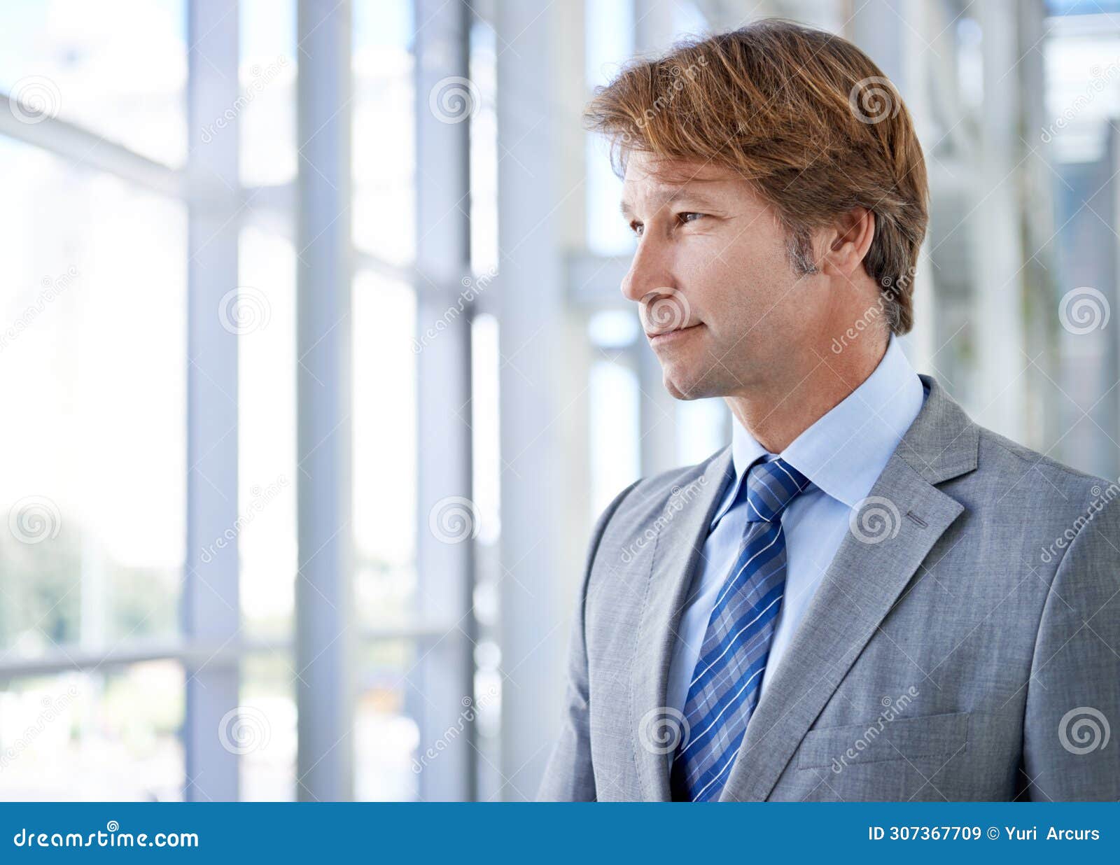 Thinking, Ideas or Confident Businessman by Window for Development ...