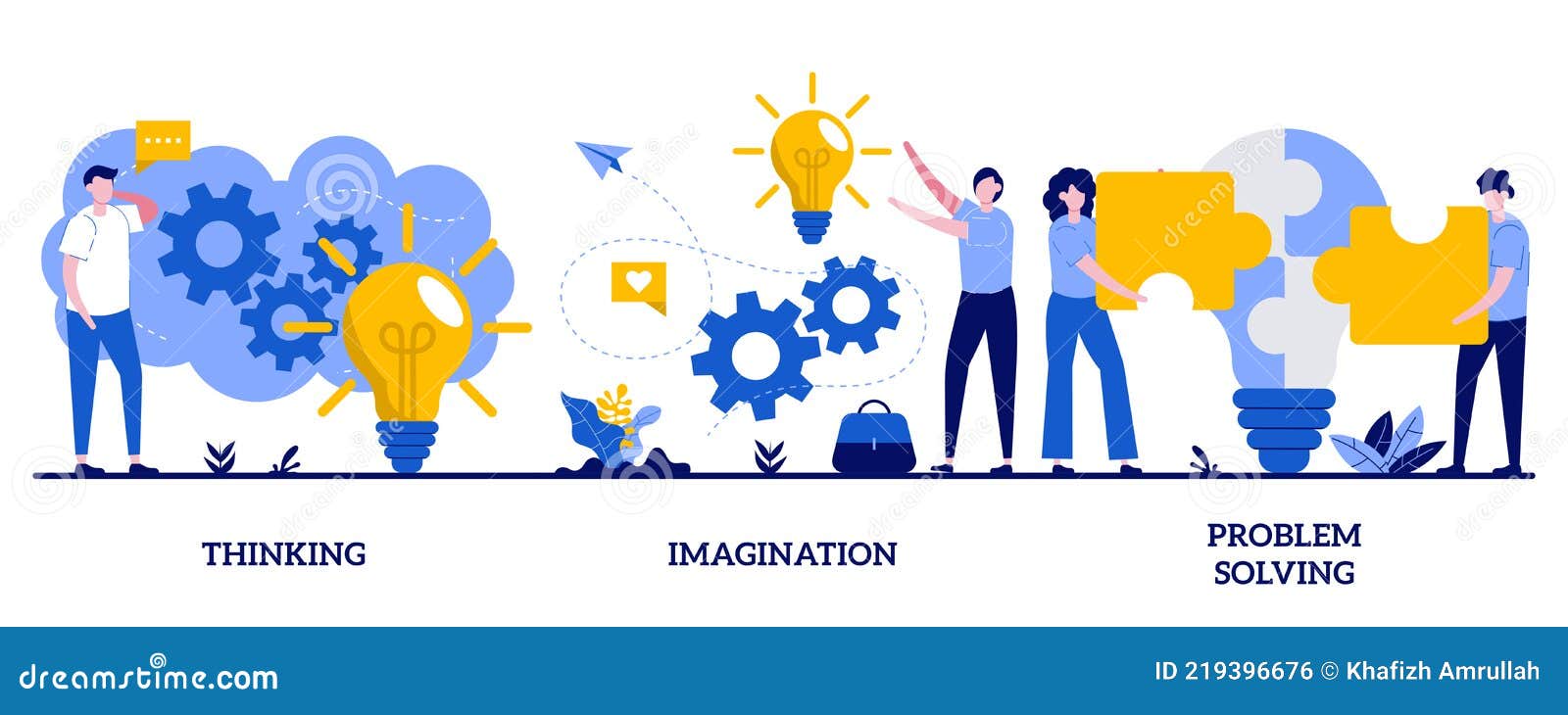 Thinking, Imagination, Problem Solving Concept with Tiny People. Brain ...