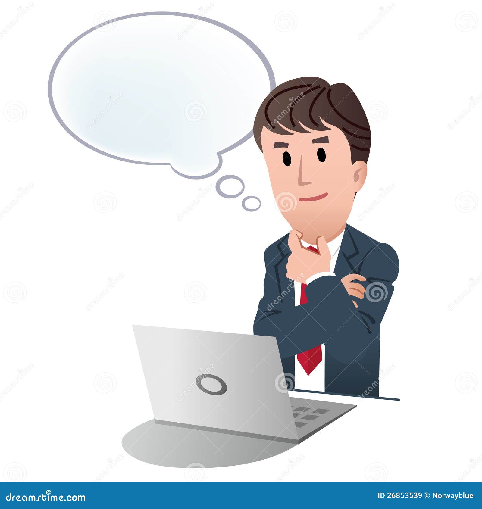 Thinking, Imagining Businessman With Speech Bubble Royalty-Free Cartoon ...