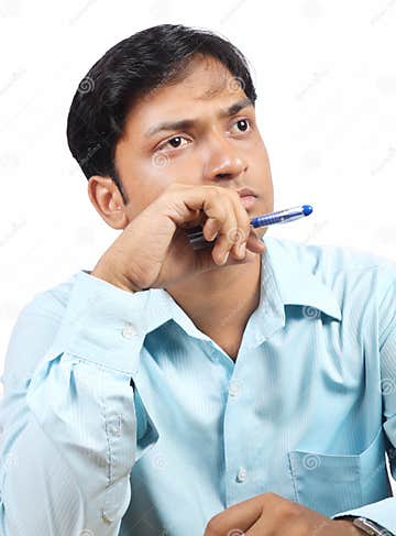 Thinking Indian Business Man Stock Image - Image of portrait, isolated ...