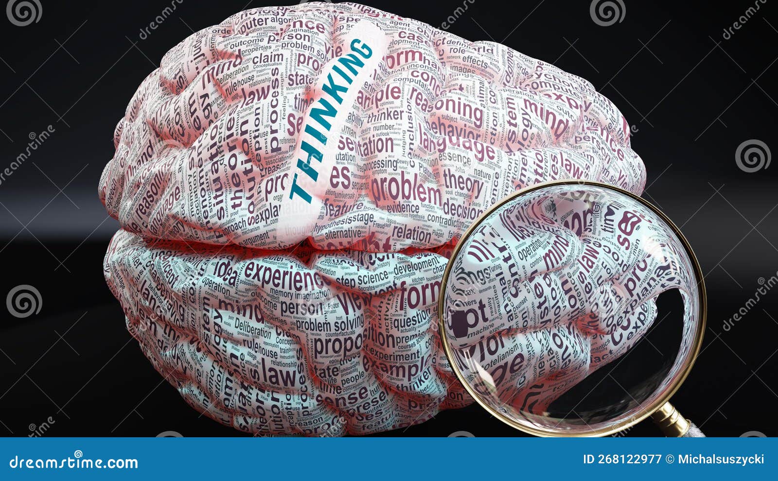 Thinking Inside a Human Mind Stock Illustration - Illustration of ...
