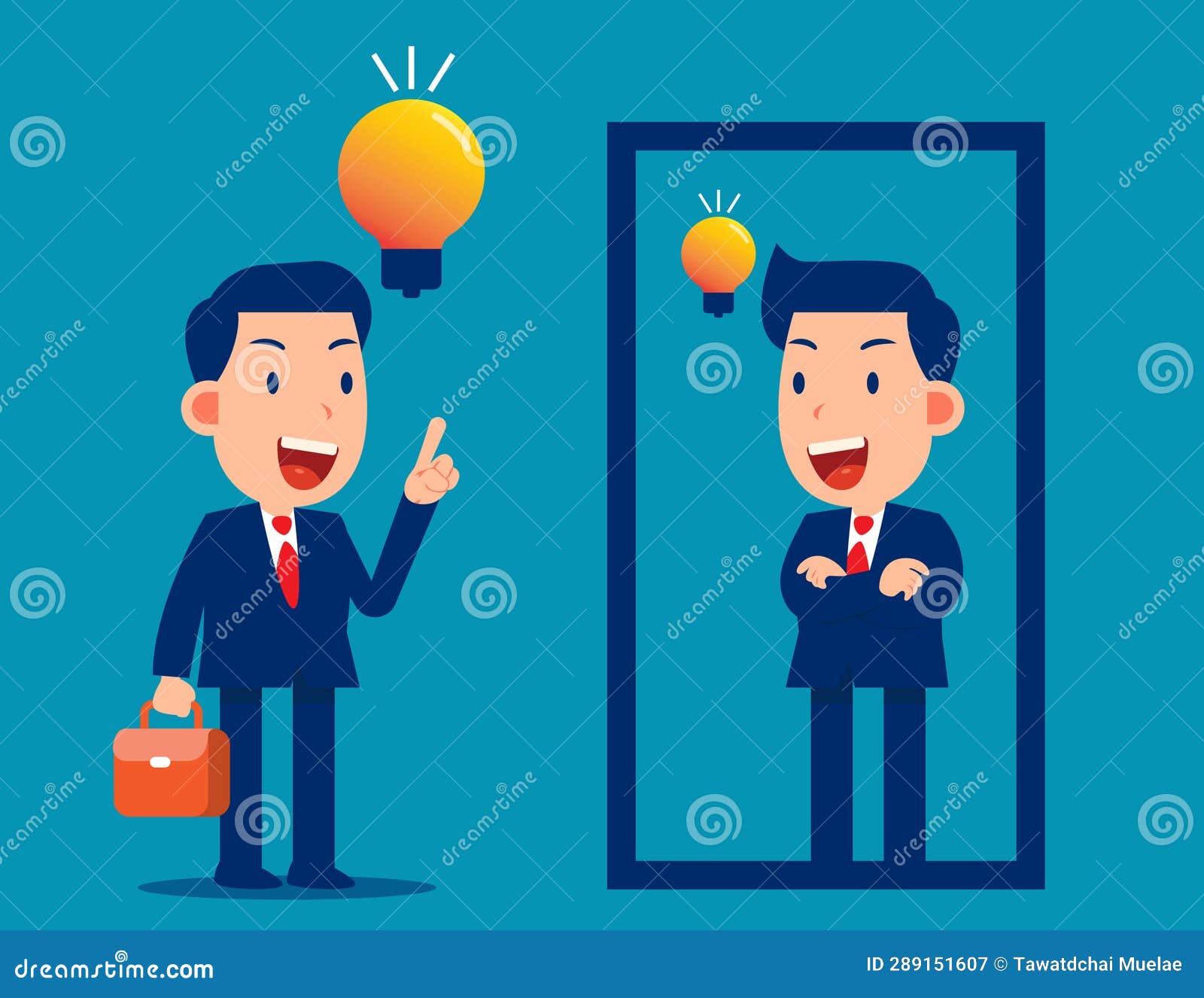 Thinking Inside and Thinking Outside the Box. Business Cartoon Vector ...