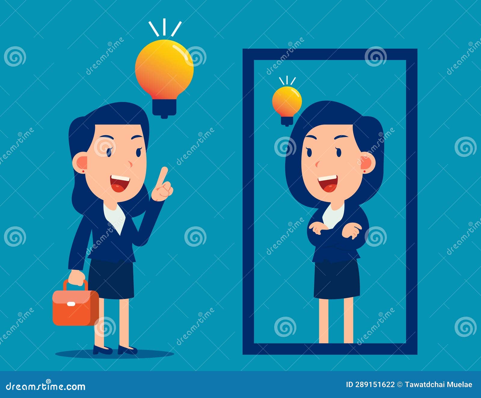 Thinking Inside and Thinking Outside the Box. Business Cartoon Vector ...