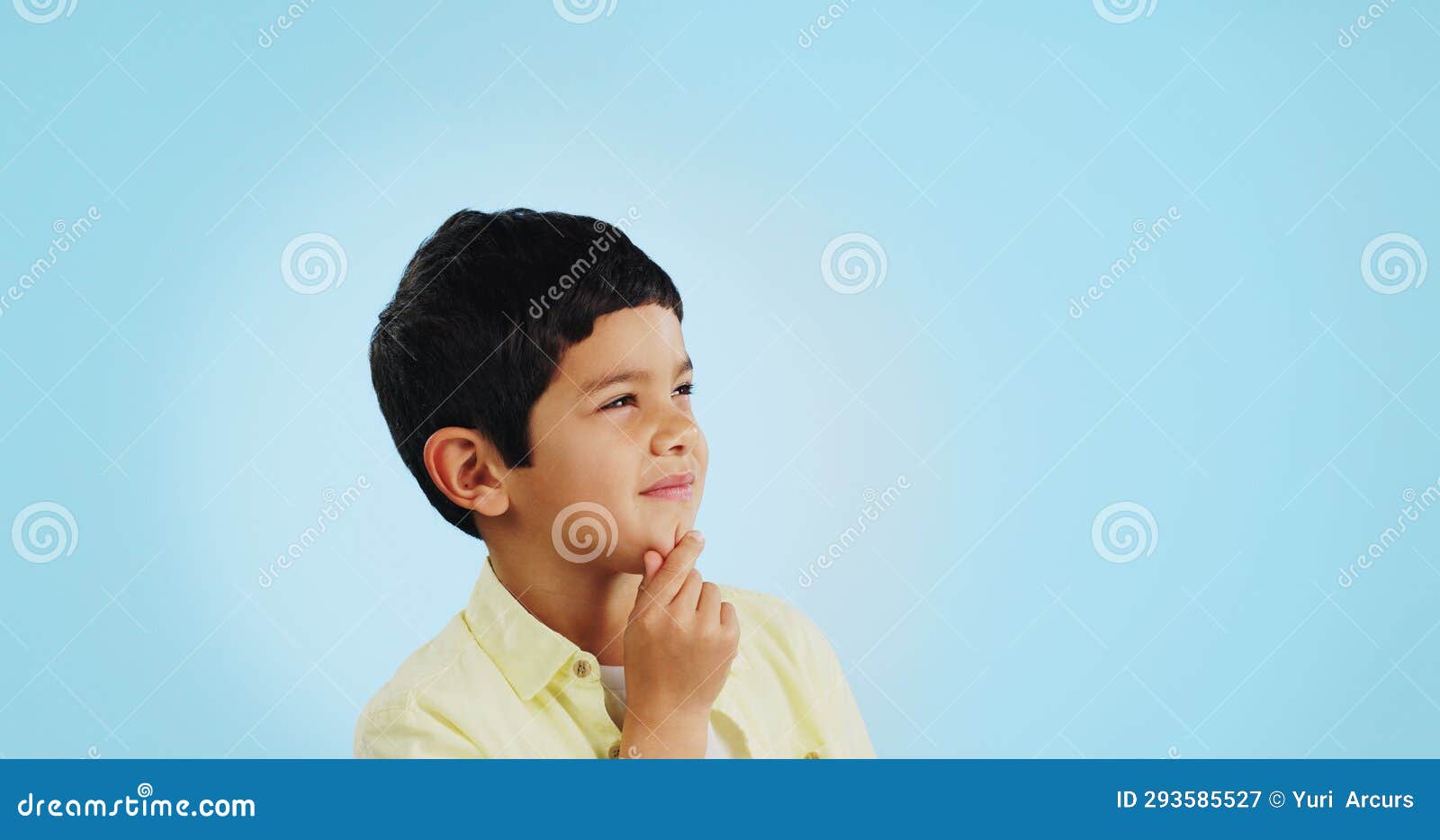 Thinking, Inspiration and Ideas, Confused Youth Boy in Studio with ...