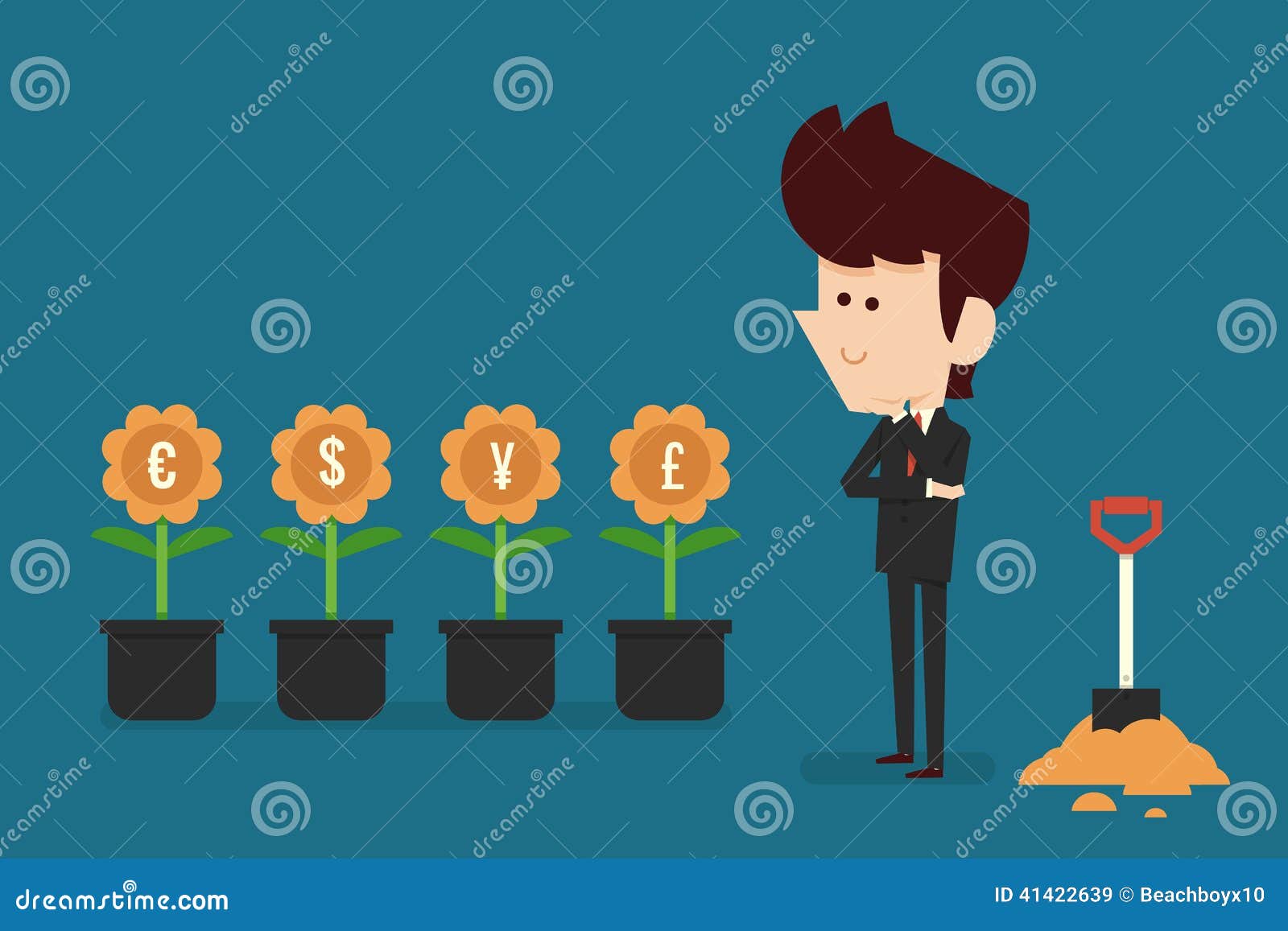 Thinking about Investing stock vector. Illustration of idea - 41422639