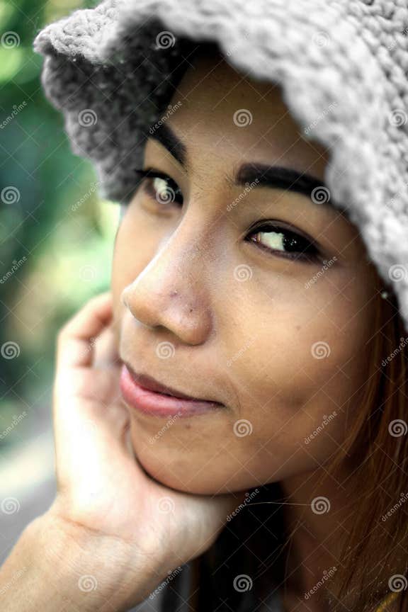 Thinking Lady stock image. Image of hope, aspirations - 38555199