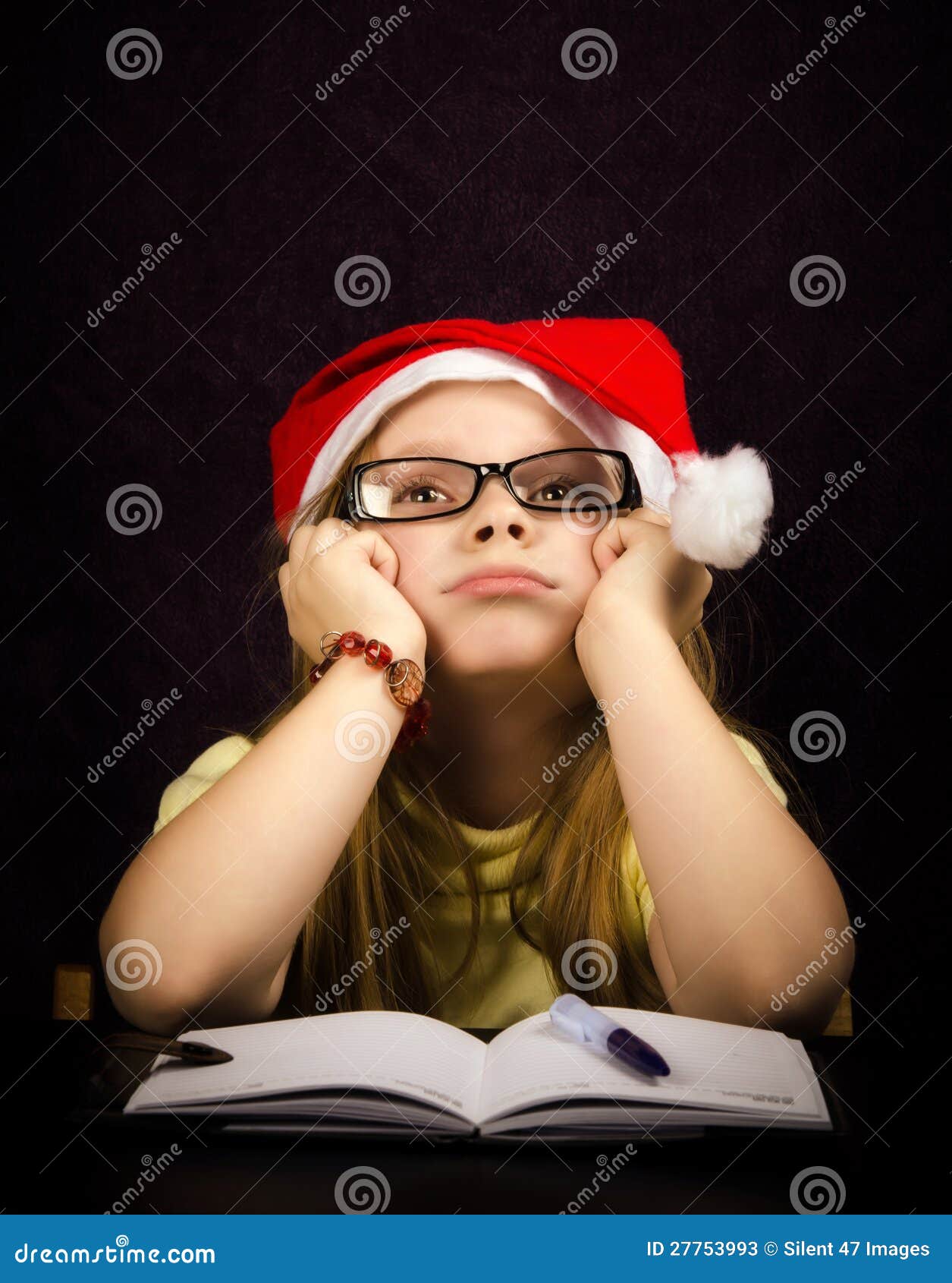 Thinking at a Letter To Santa Stock Image - Image of christmas, girls ...